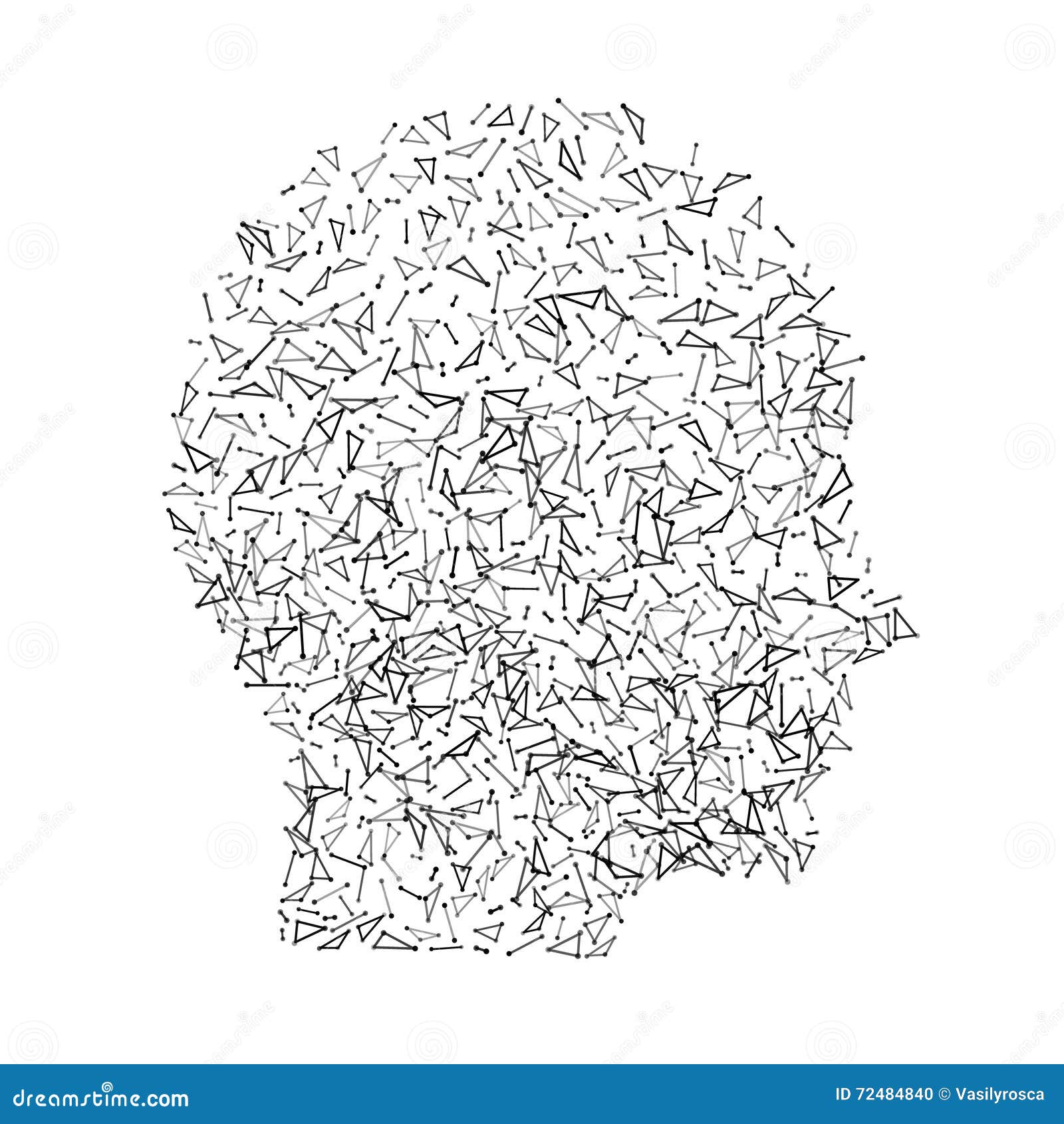 Vector Head Human Face Profile Wireframe Technology Concept Stock ...