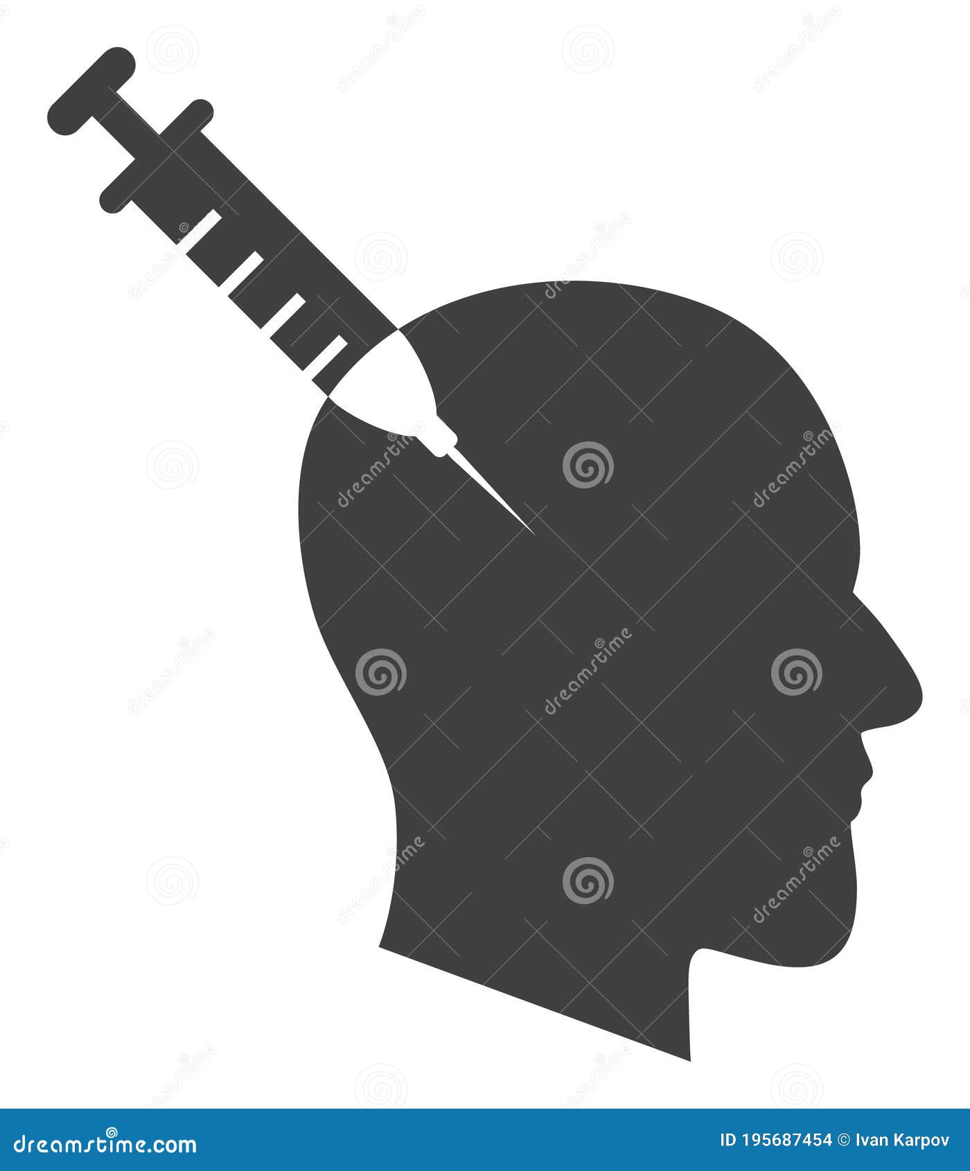 Vector Head Injection Flat Icon Symbol Stock Vector - Illustration of ...