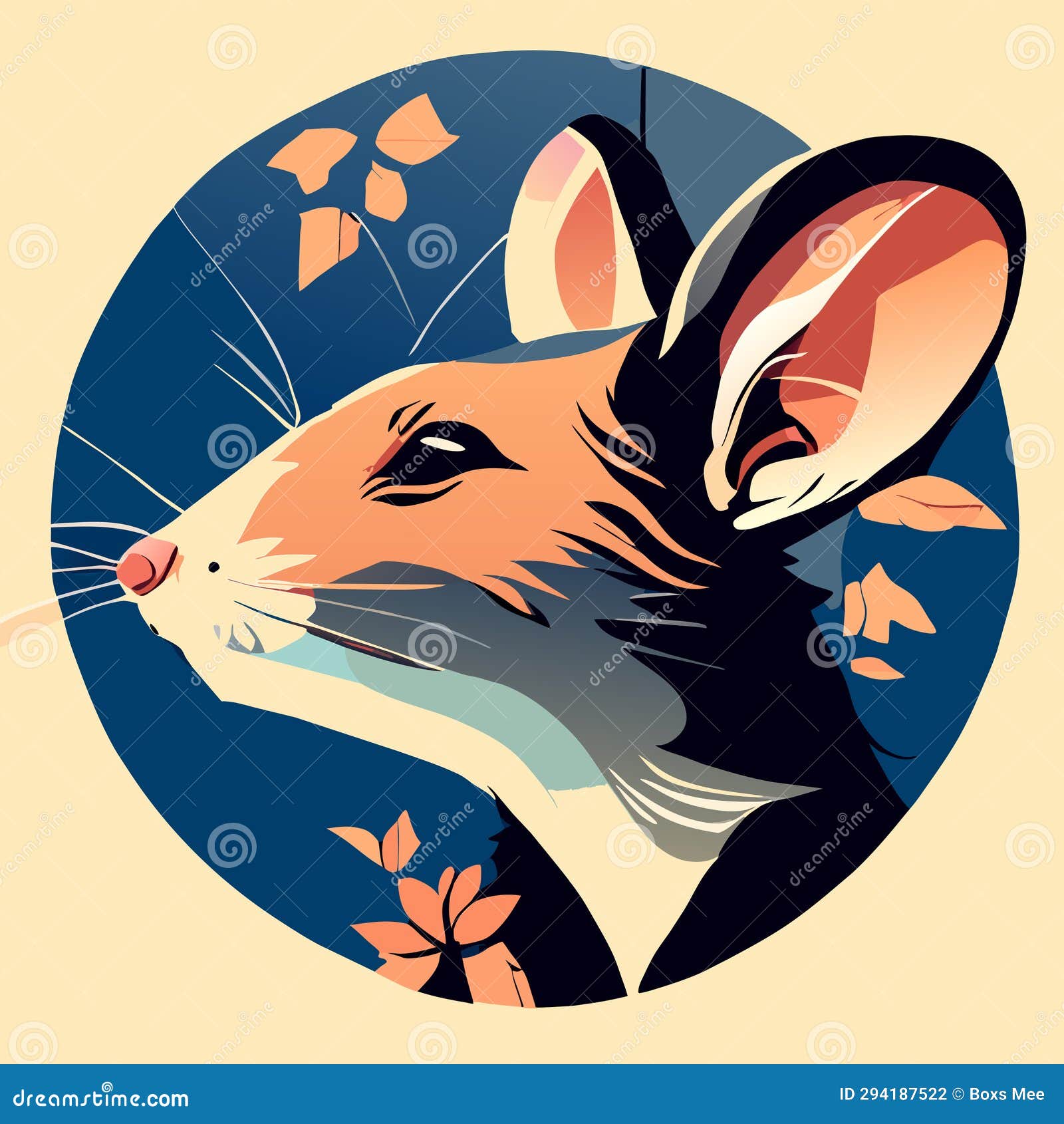 Vector of the Head of a Mouse in a Round Frame. AI Generated Stock ...