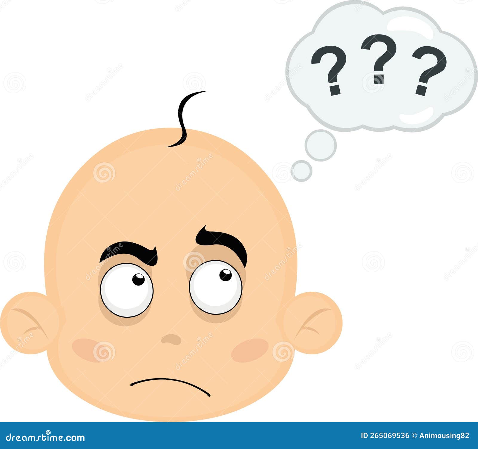 Vector Head Toddler Cloud Thought and Question Marks Stock Vector ...