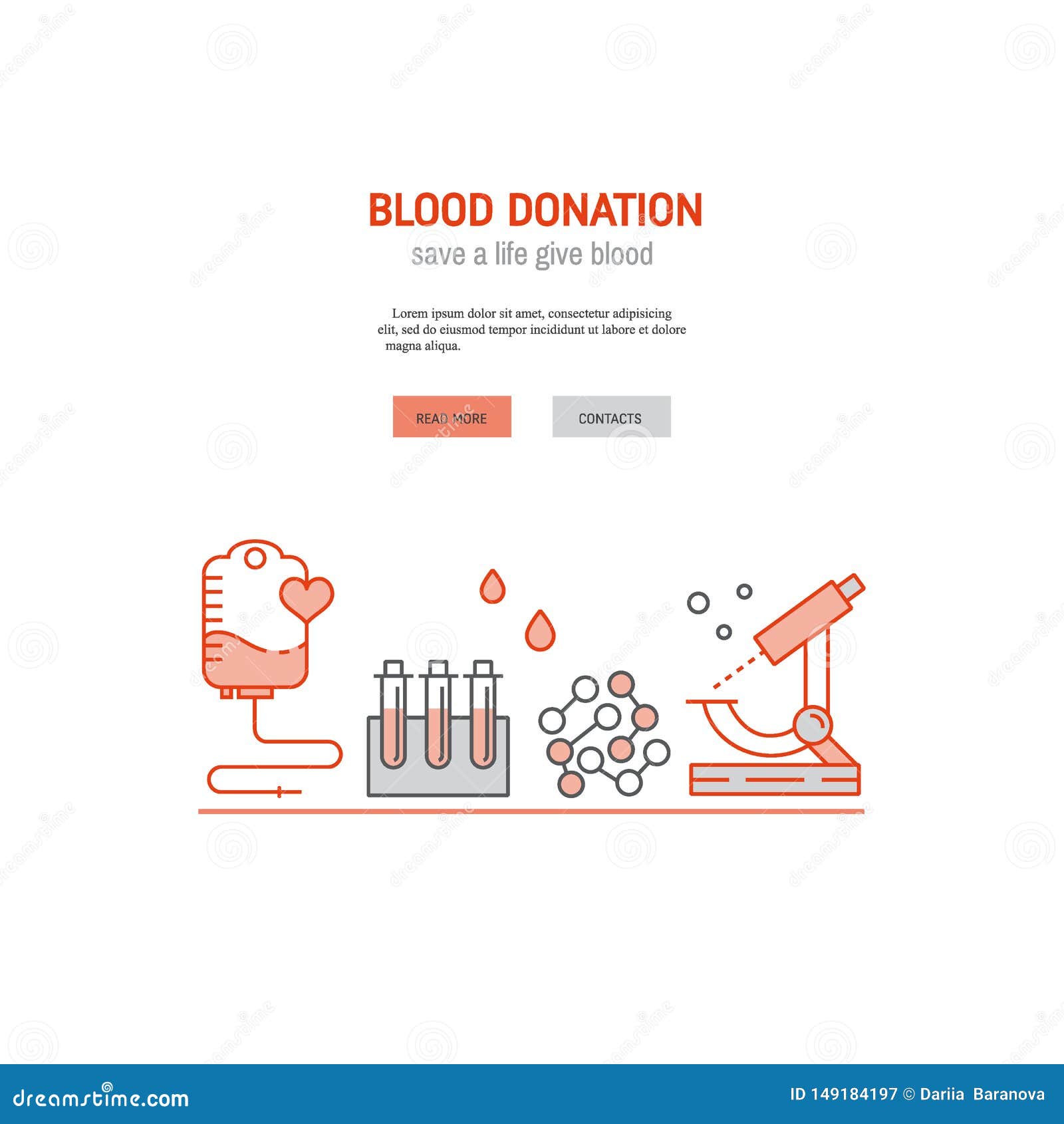 Header or Banner with Blood Donation Concept Stock Vector ...