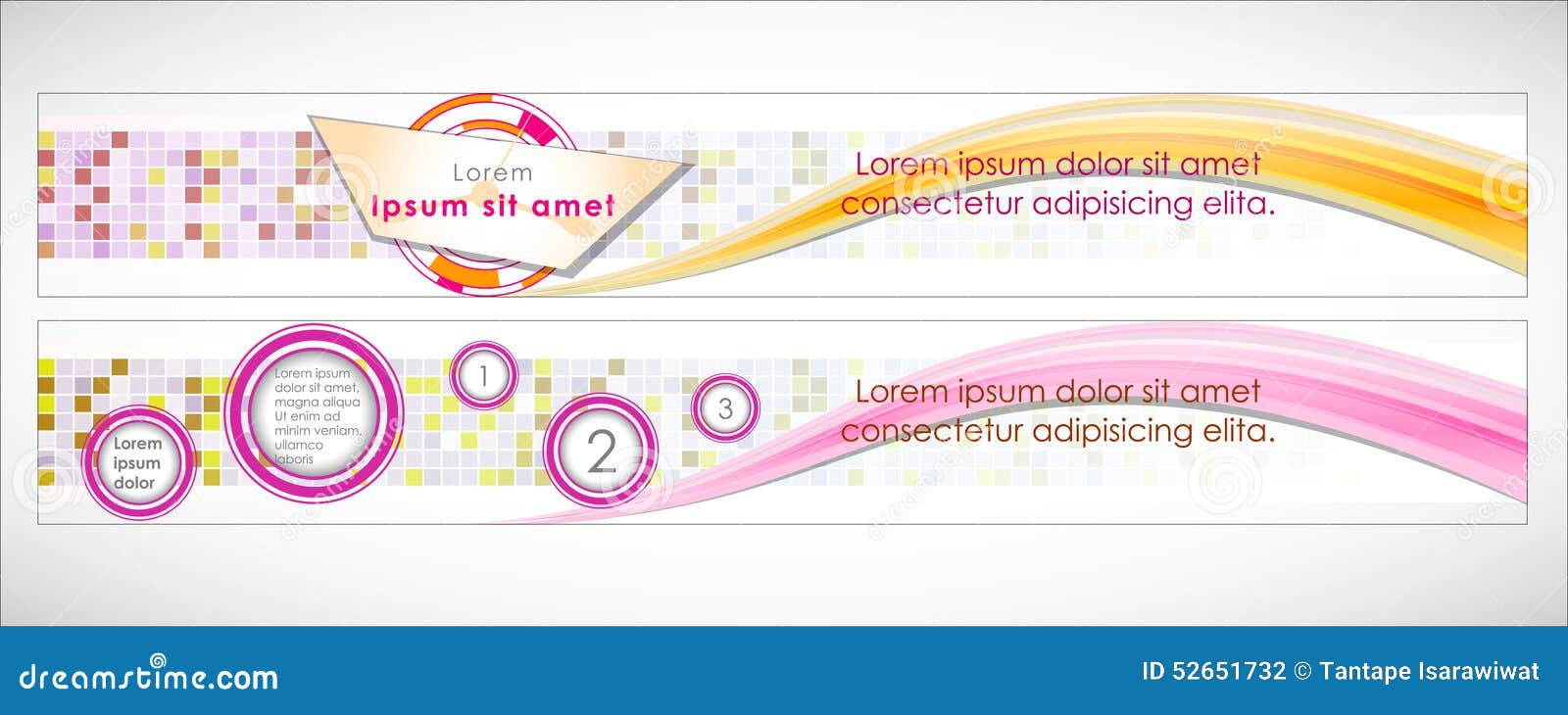 Vector Header Horizontal Web Menu Design. Stock Vector - Illustration ...