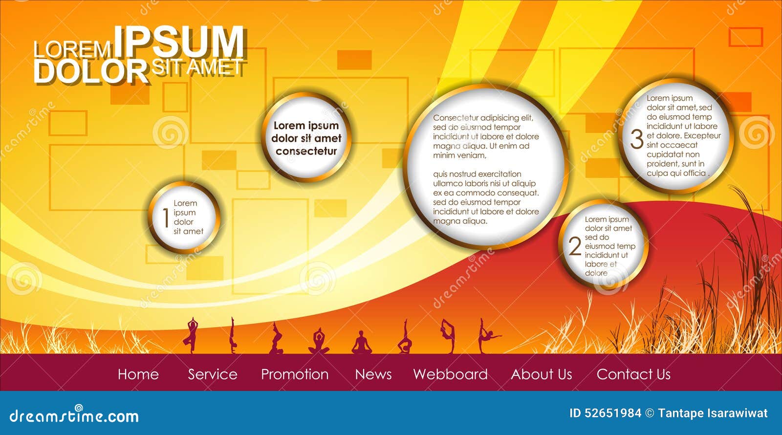 Vector Header Horizontal Web Menu Design. Stock Vector - Illustration ...