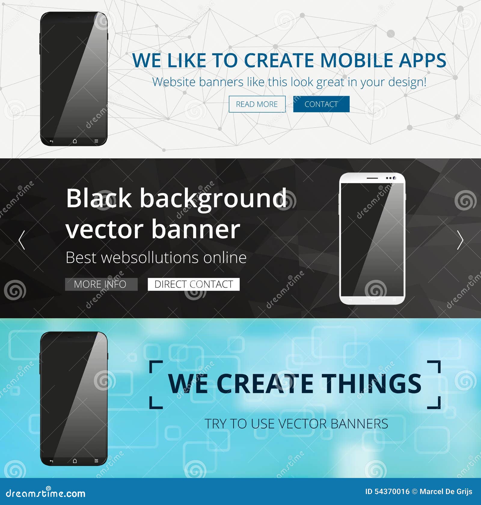 Vector header set stock vector. Illustration of style - 54370016