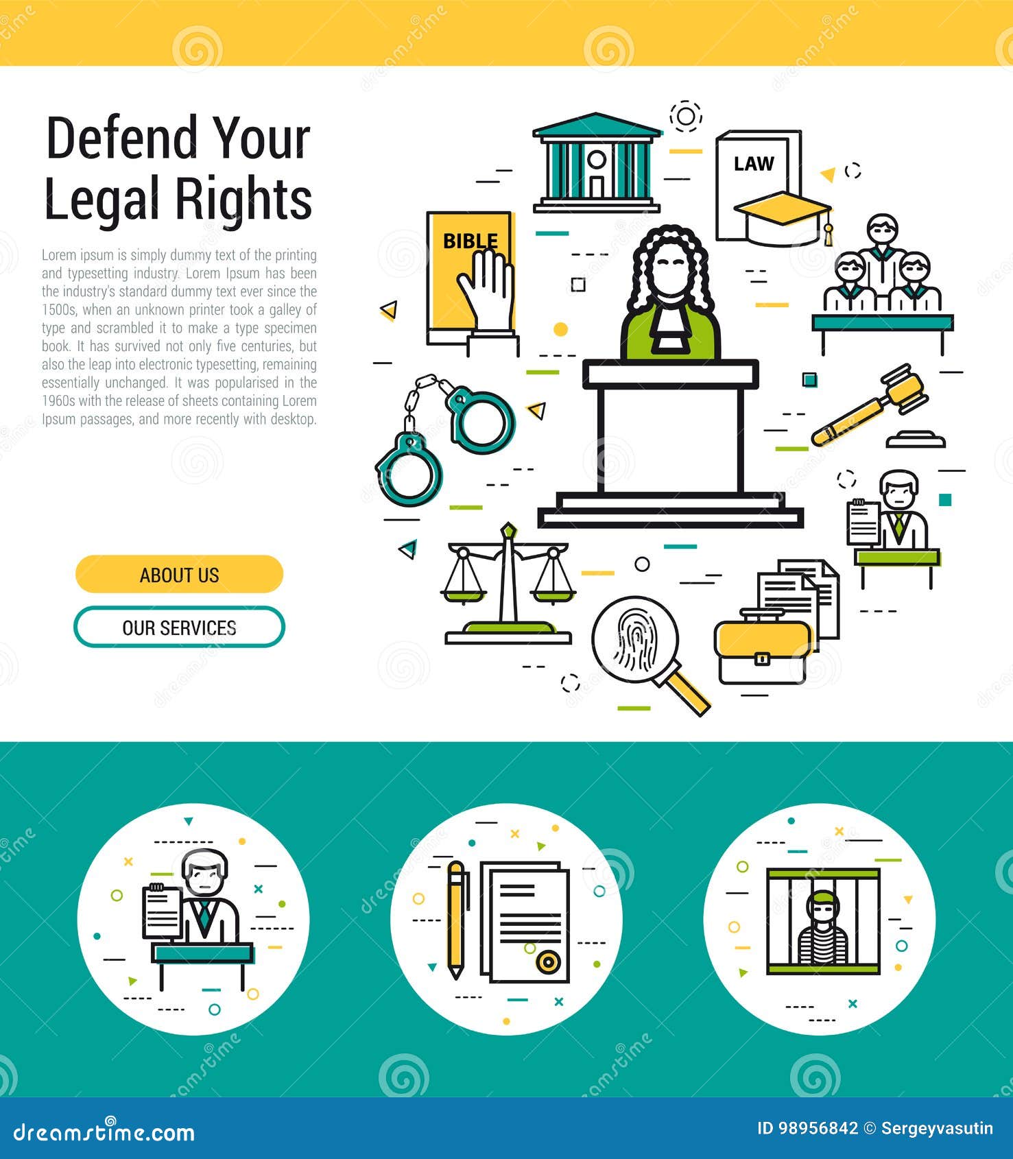 Header Template - Legal Issues Stock Vector - Illustration of judgment ...