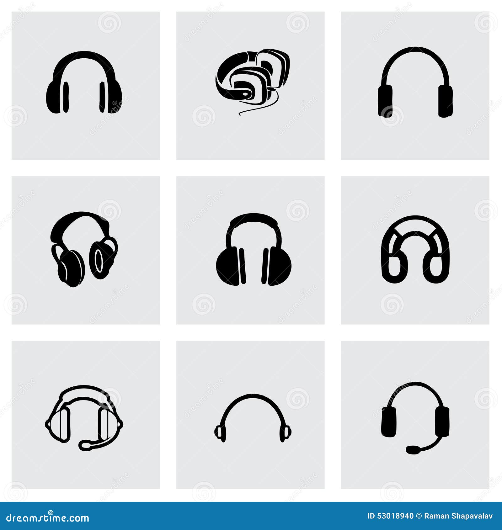 Vector Headphone Icon Set | CartoonDealer.com #53000112