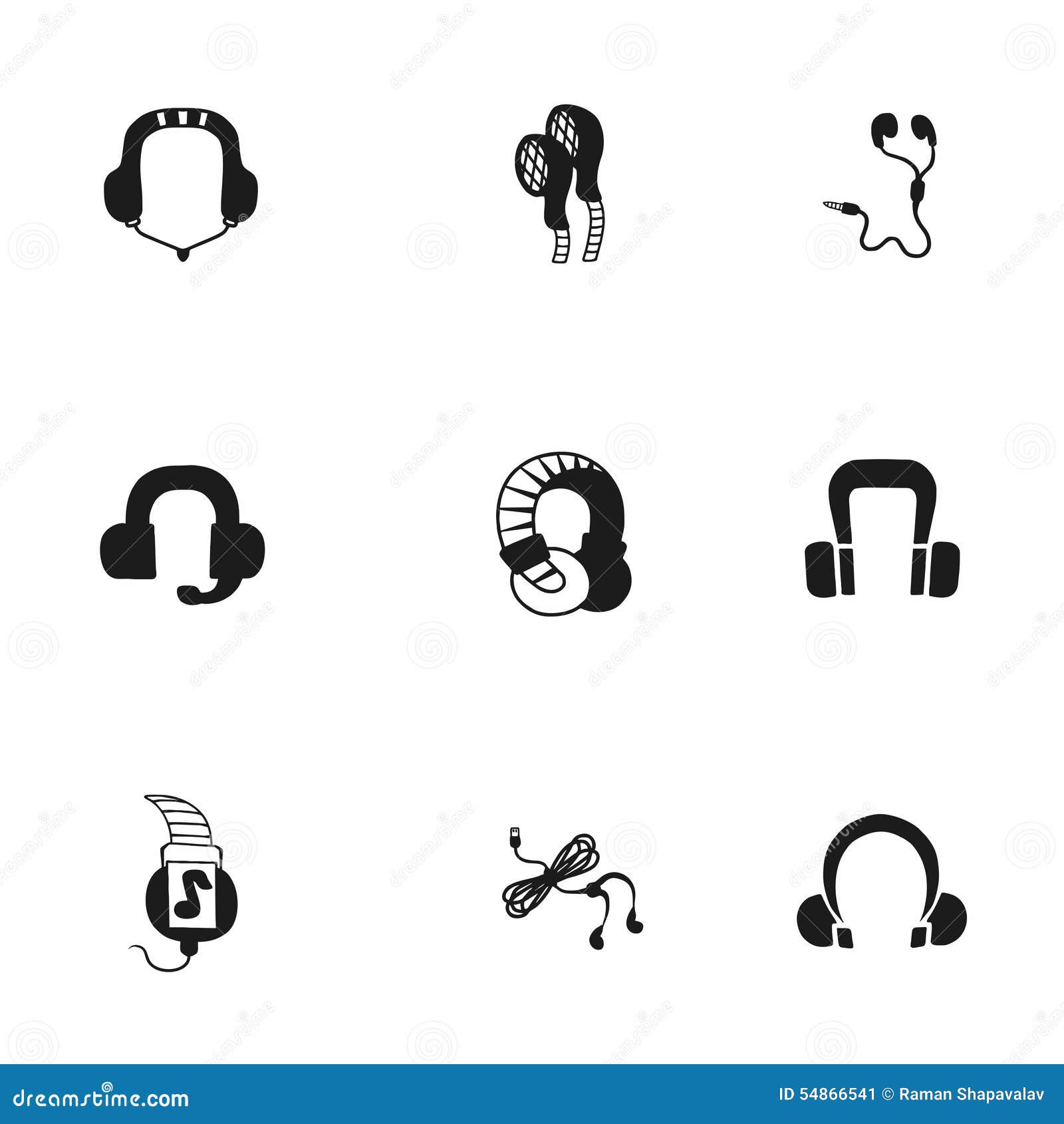 Vector Headphone Icon Set | CartoonDealer.com #53000112