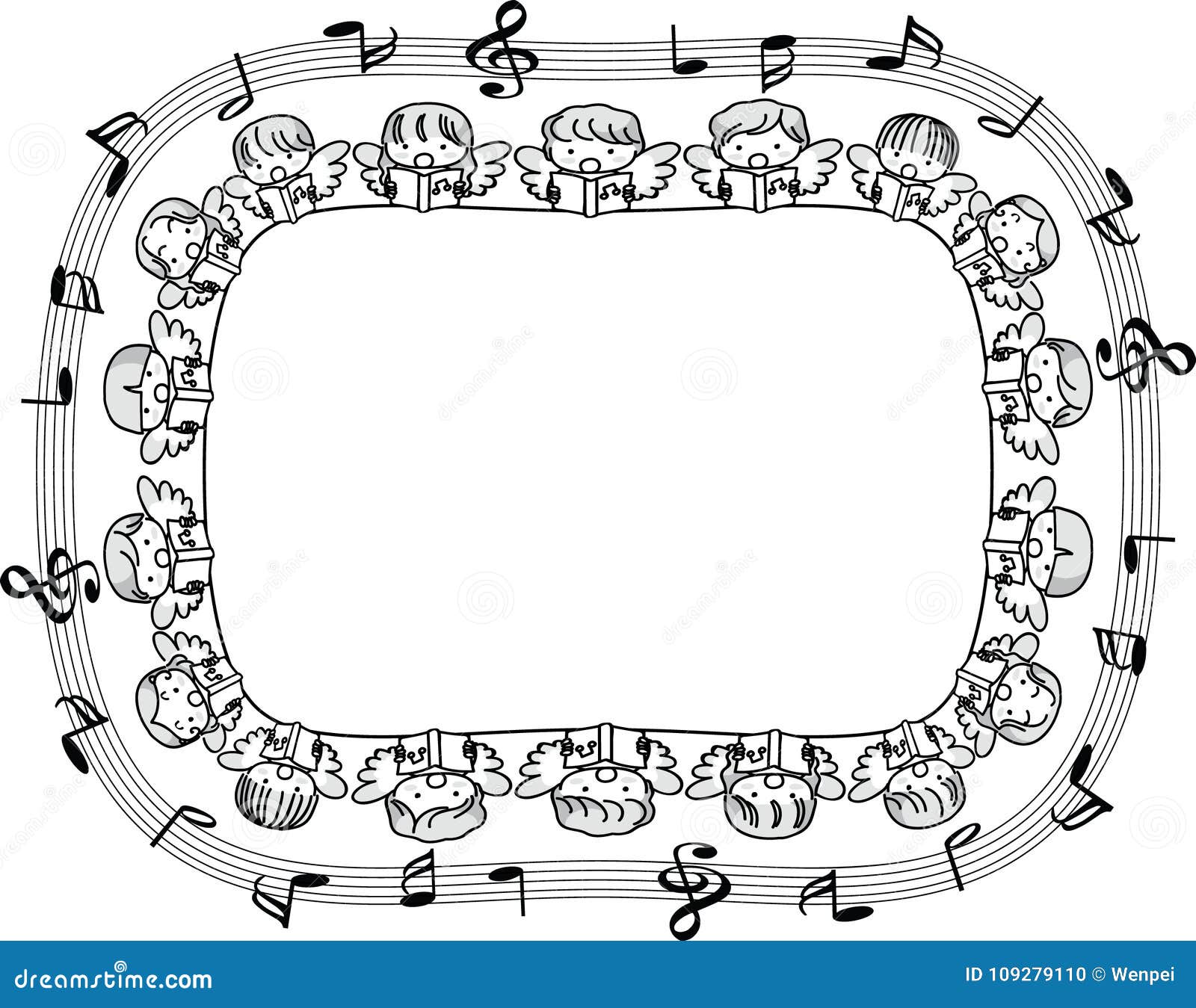 Angel Border Frame Vector Illustration | CartoonDealer.com #14556024