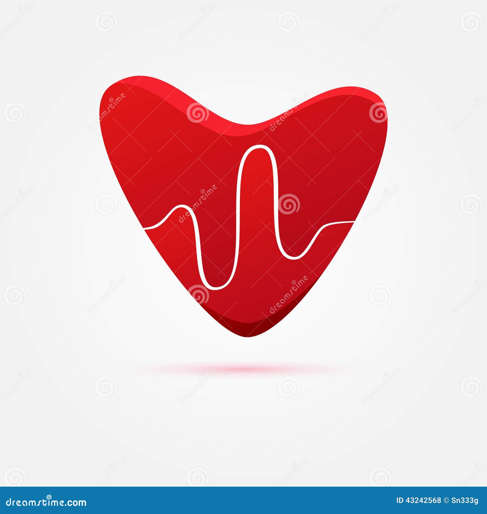 Vector Heart Beat in Red Heart Stock Vector - Illustration of black ...
