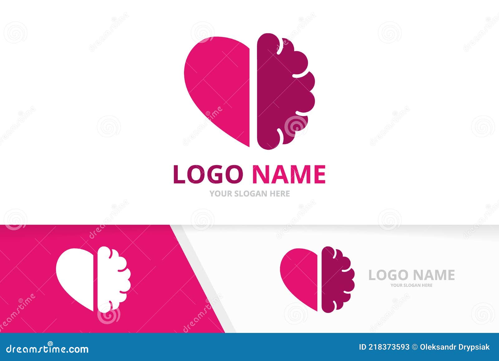 Vector Heart and Brain Logo Combination. Unique Science Logotype Design ...