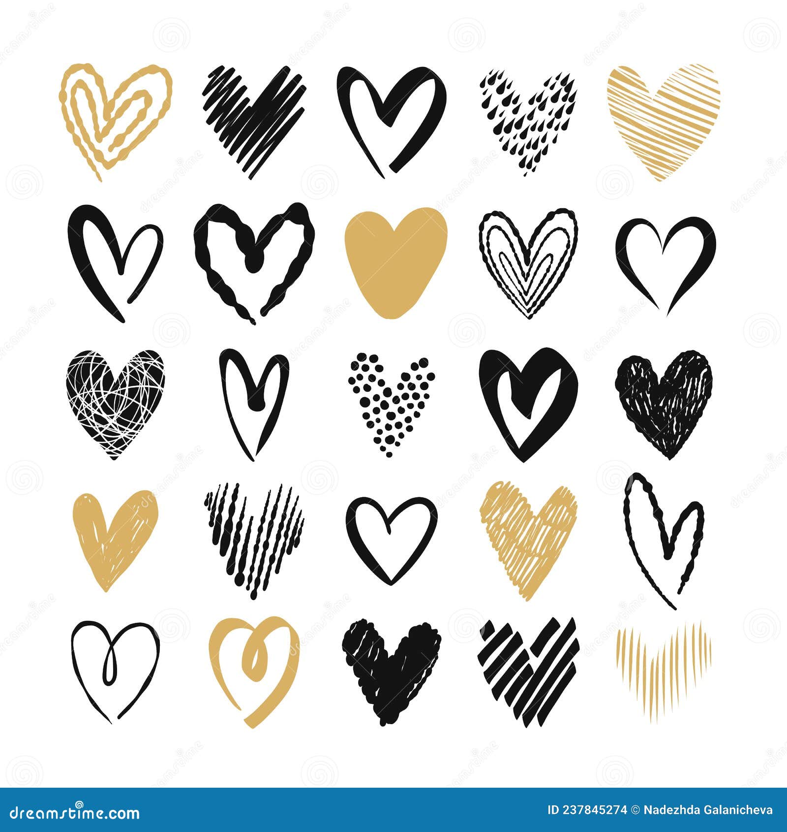 Vector Heart Collection. Heart Shape Icon Set Stock Vector ...