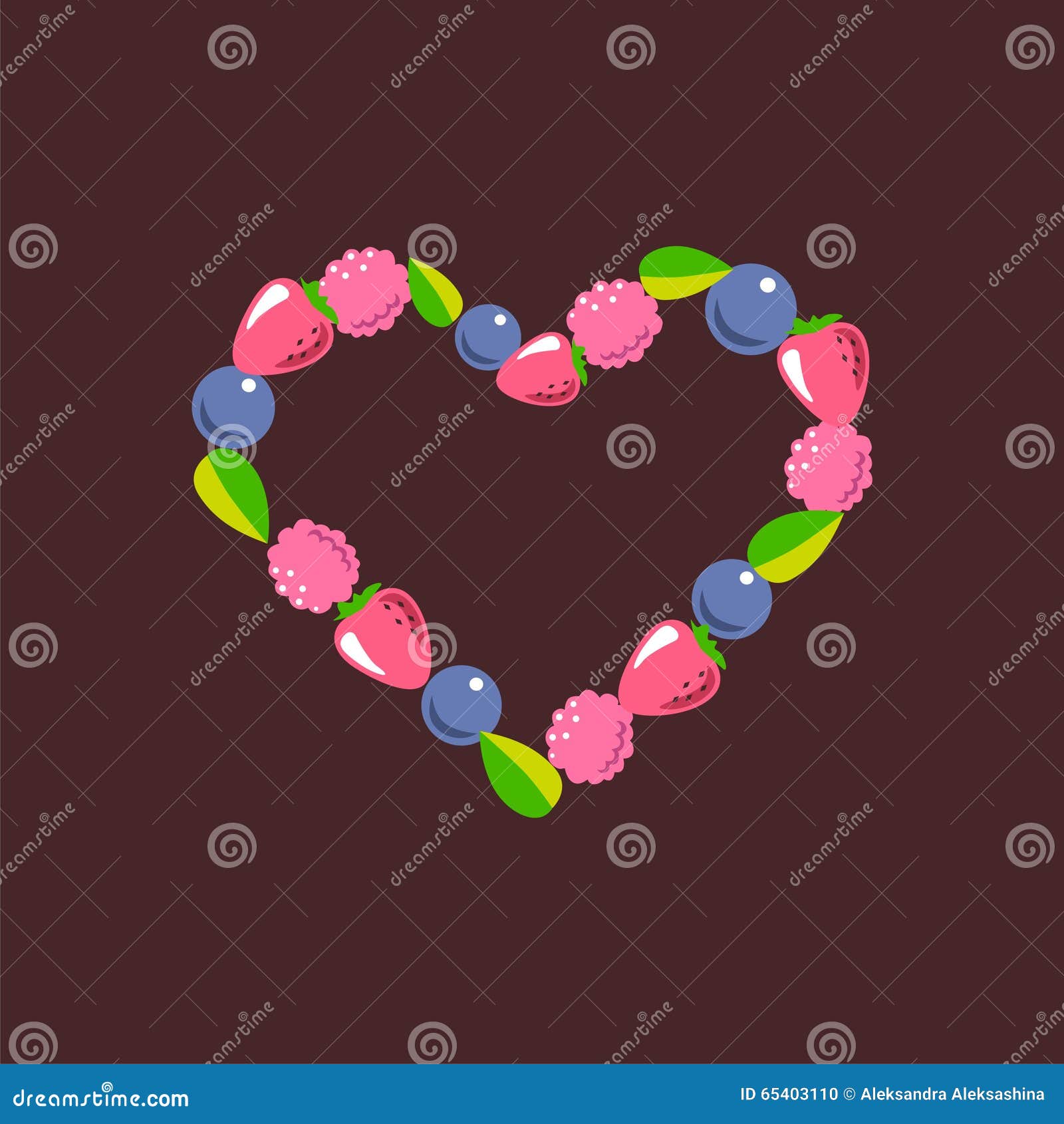 Vector Heart Consists of Berries Stock Vector - Illustration of fruit ...