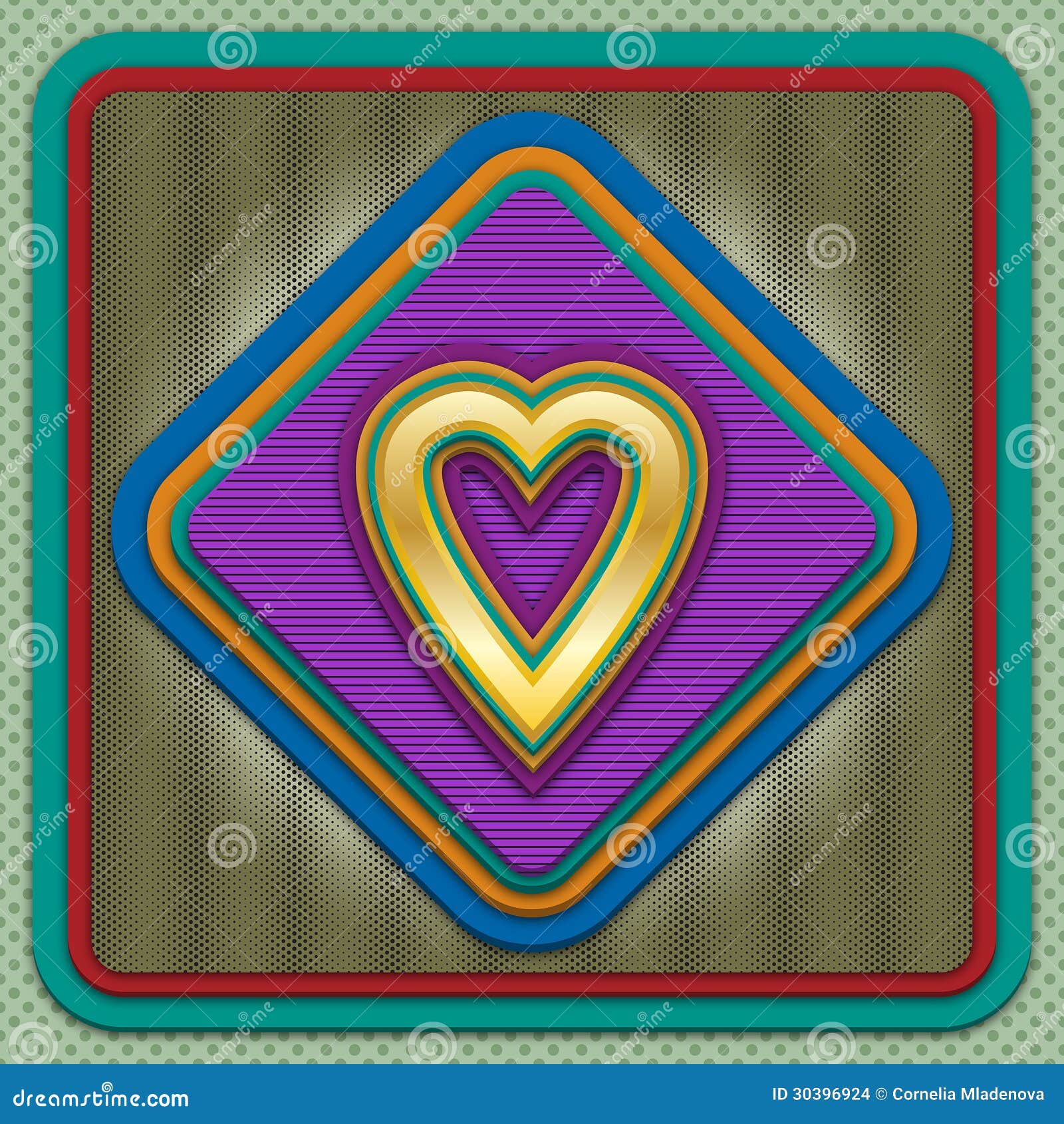 Vector Heart stock vector. Illustration of golden, texture - 30396924