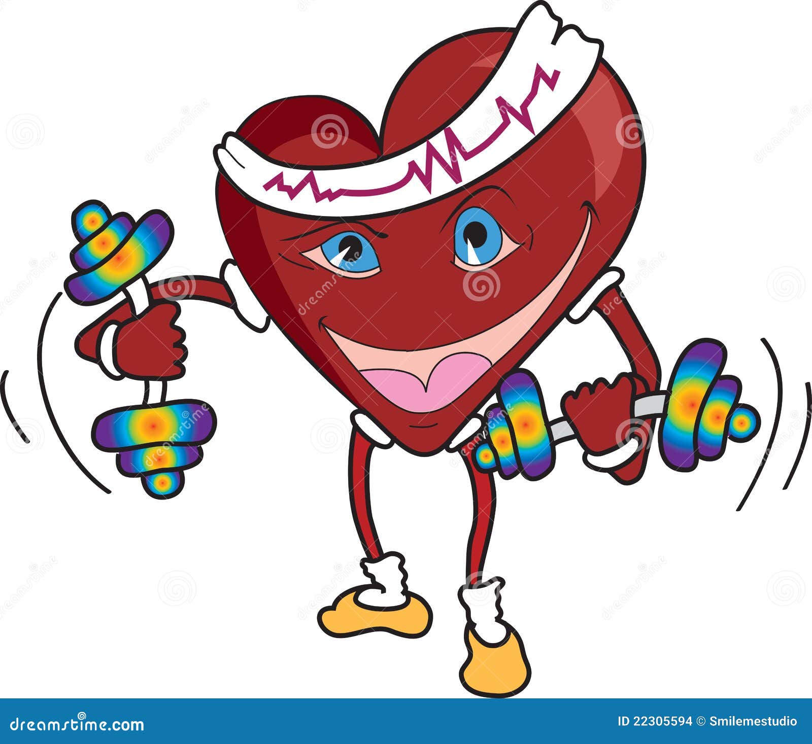 Vector Heart Doing Fitness Exercises. Stock Vector - Illustration of ...