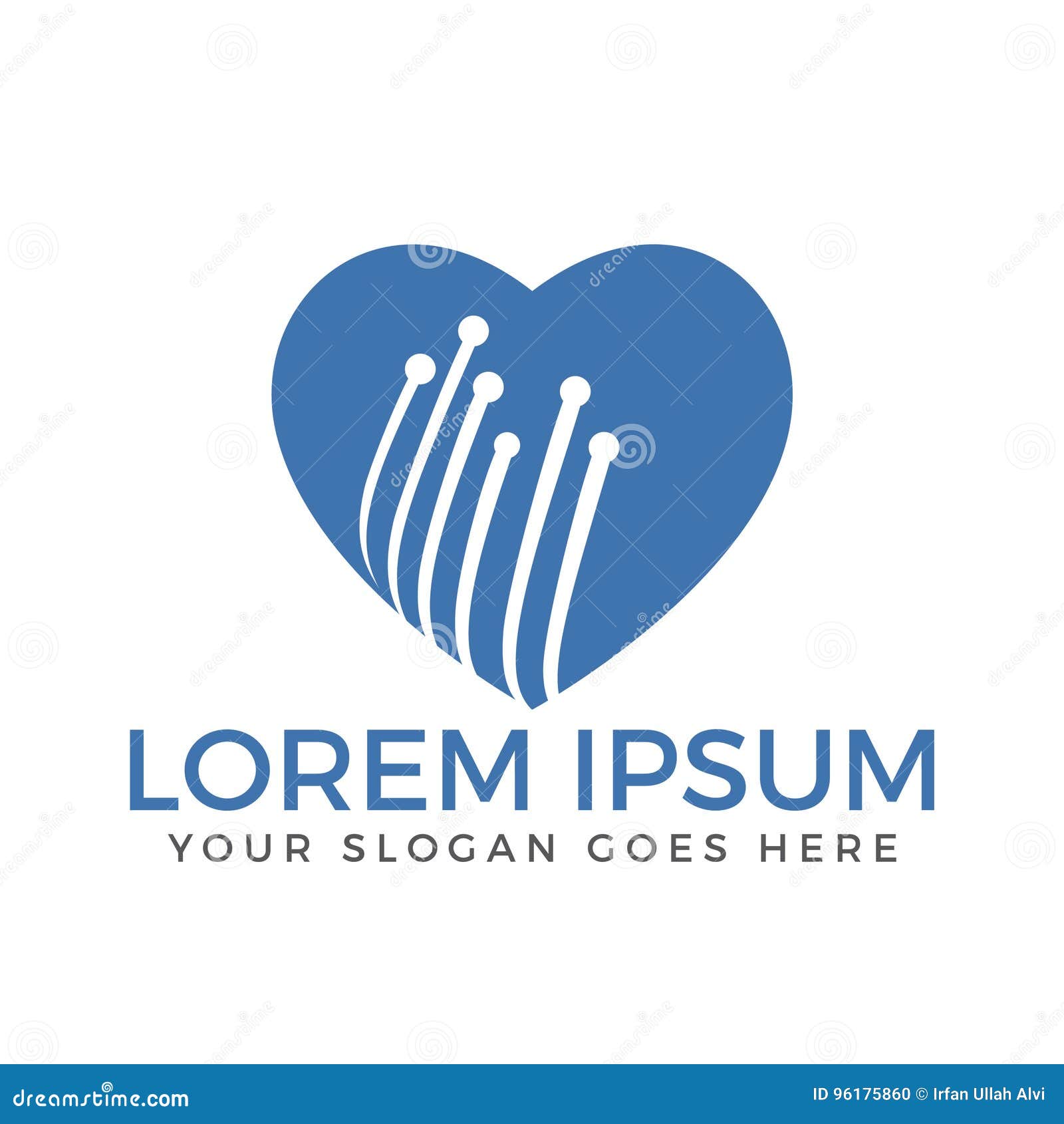 Vector Heart and Electric Line Logo Design. Stock Vector - Illustration ...