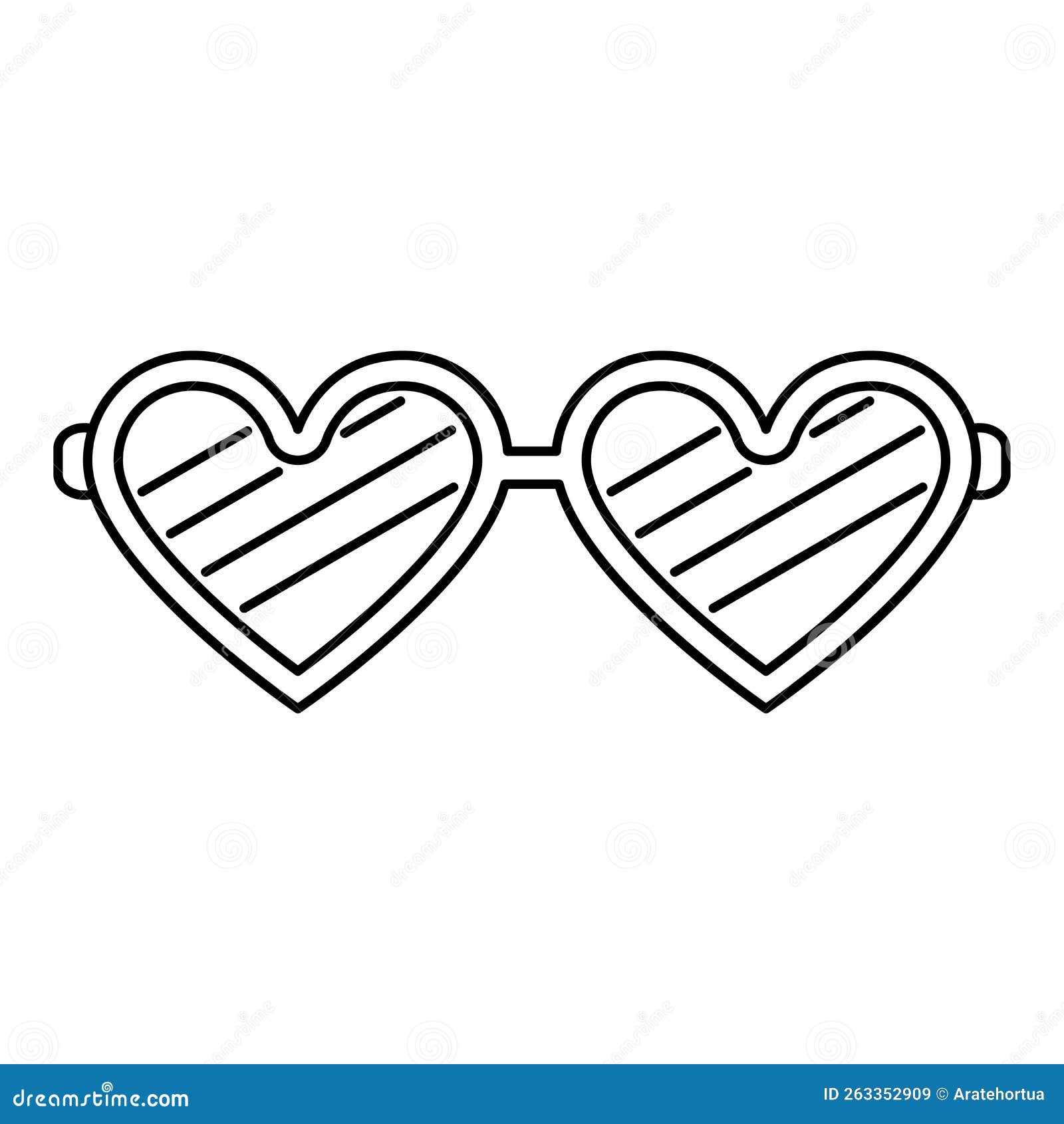 Vector Heart Glasses Isolated on White. Vector Stock Vector ...
