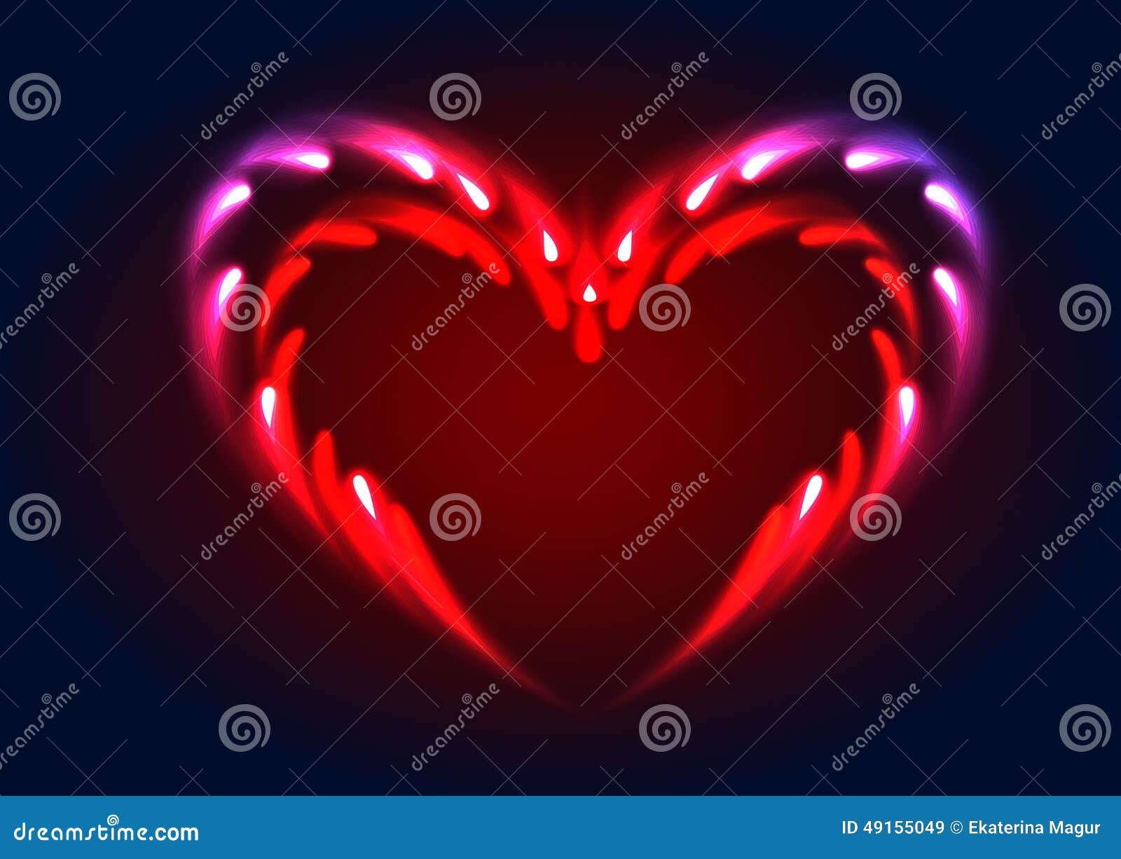 Vector Heart with Glow Effect Stock Vector - Illustration of light ...