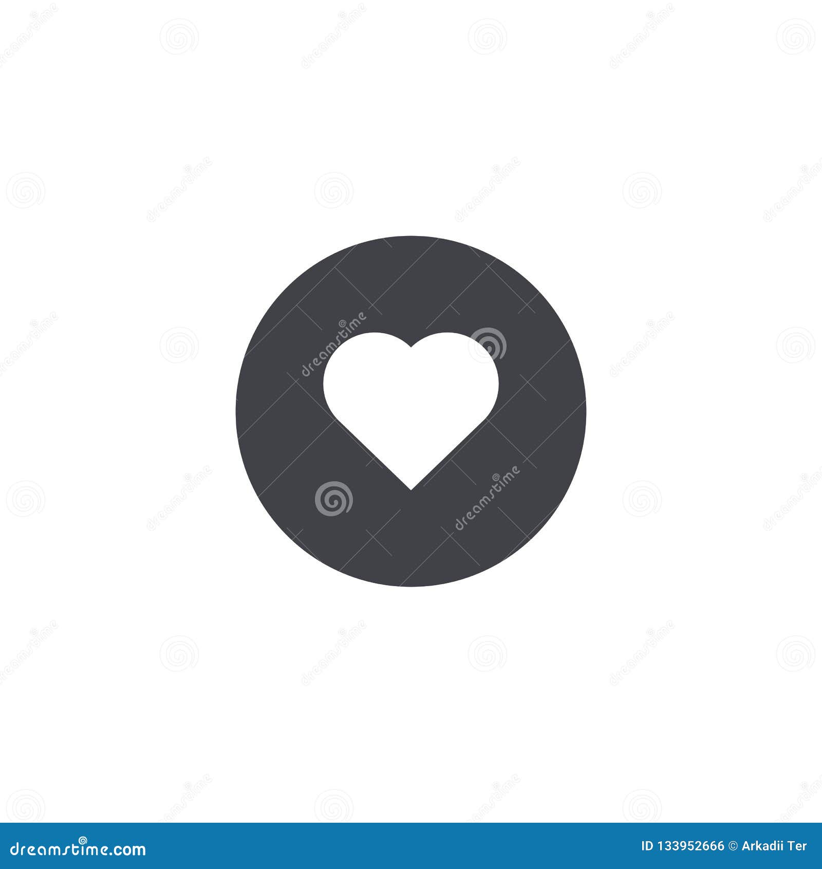 Vector Heart Icon. Circle Icon. Heart Shape. Love Symbol. Heart Button ...