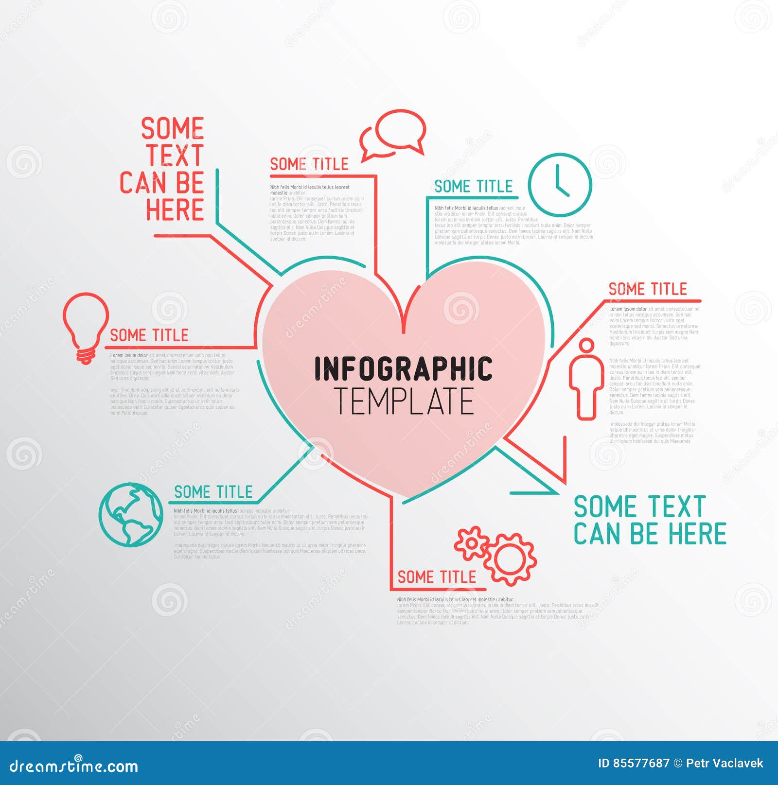 Vector Heart Infographic Report Template Stock Vector - Illustration of ...