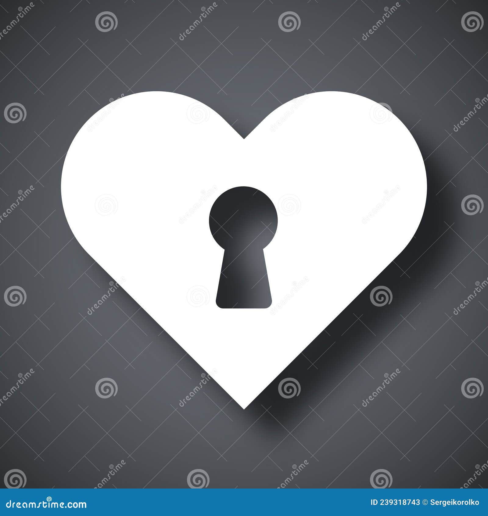 Vector Heart with Keyhole Icon Stock Vector - Illustration of icon ...