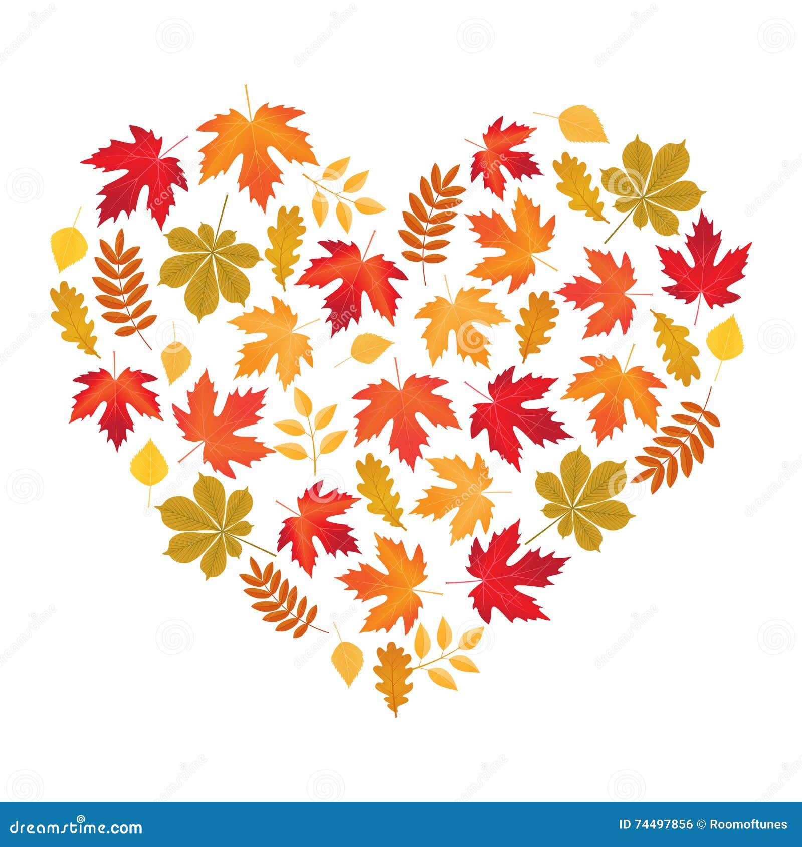 Heart Made Autumn Leaves Stock Illustrations – 130 Heart Made Autumn ...