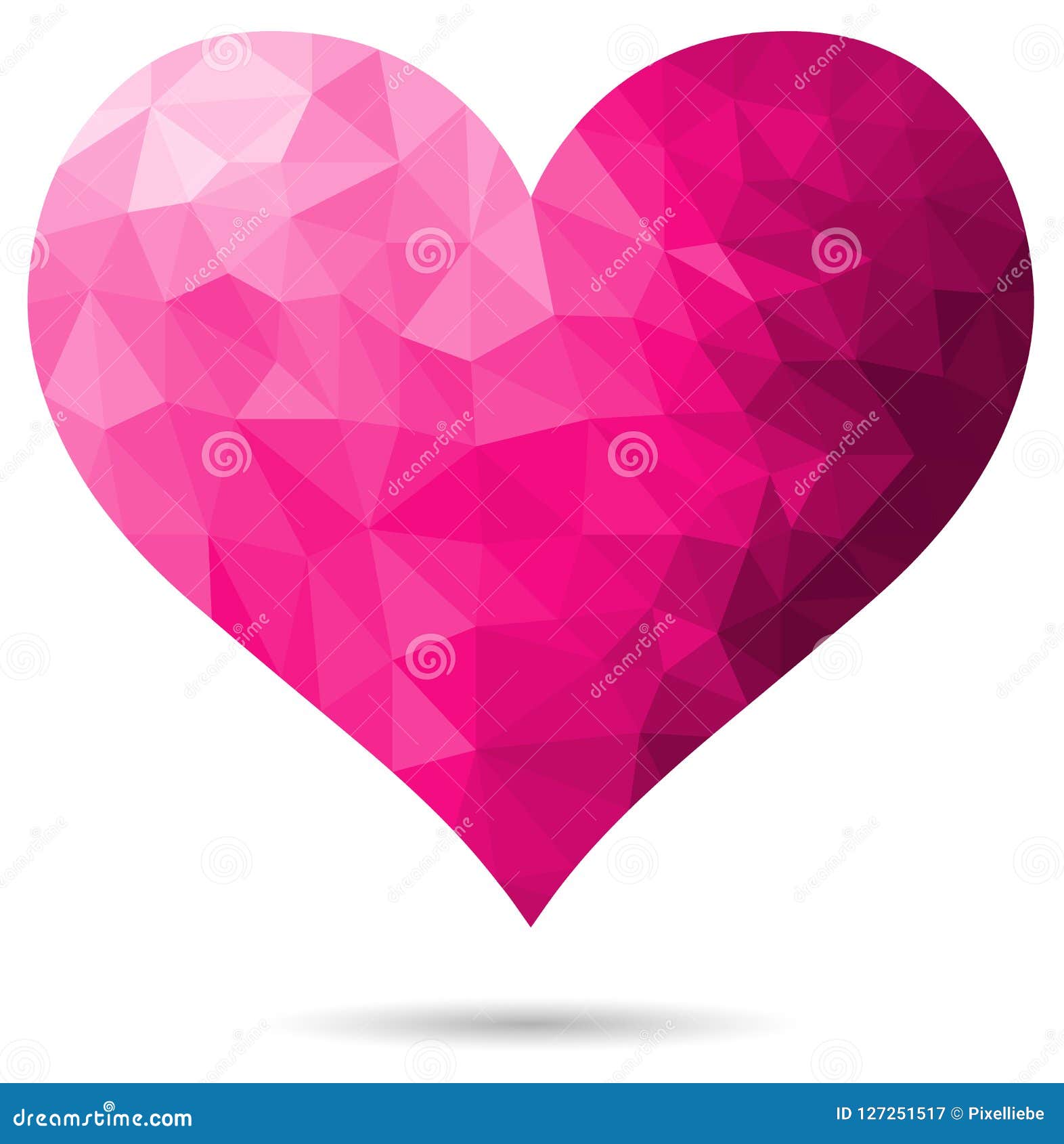 Vector Heart in Polygon Design Stock Illustration - Illustration of ...