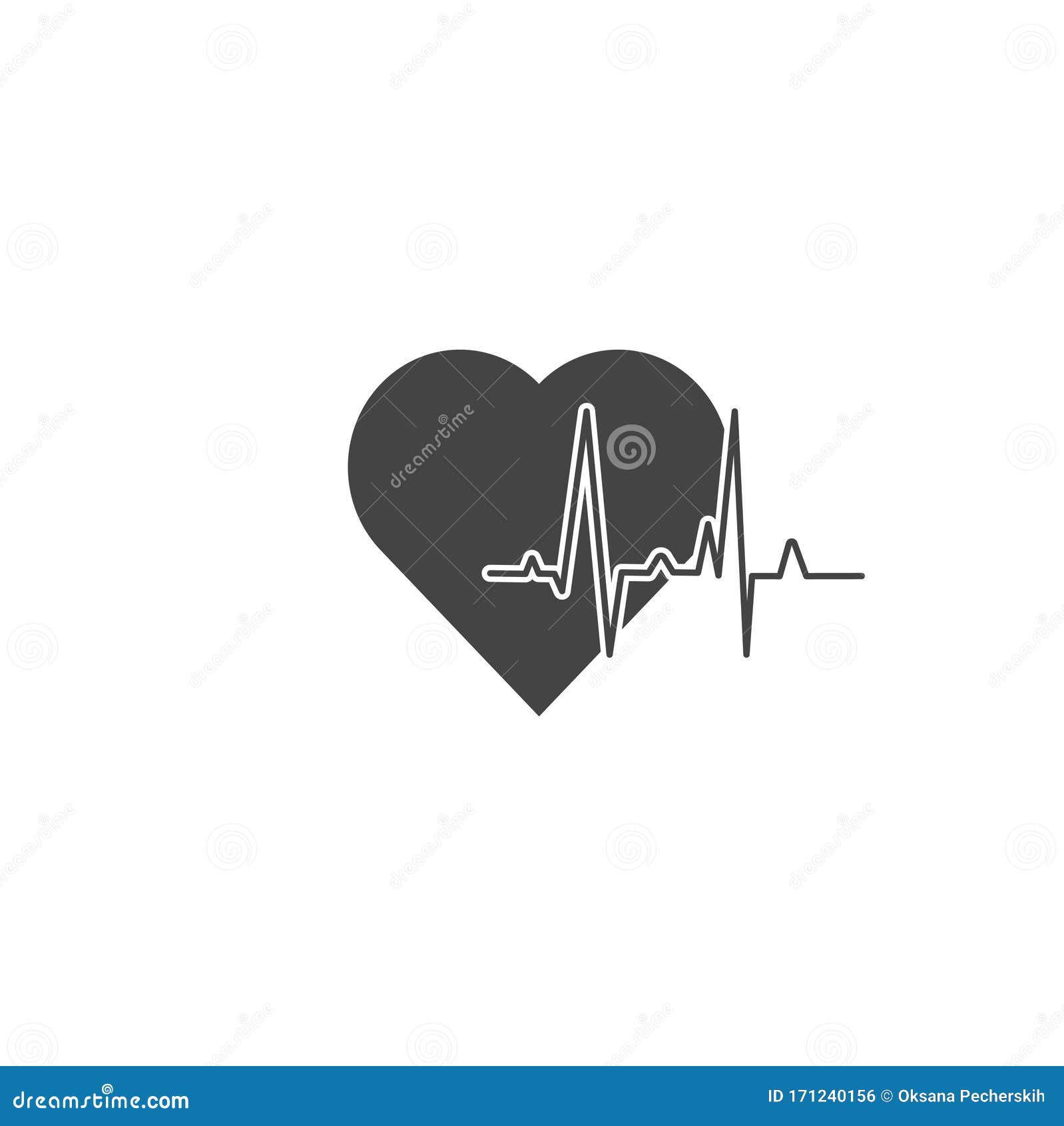 Vector Heart Rate Icon. Arrhythmia And Heart On White Isolated ...