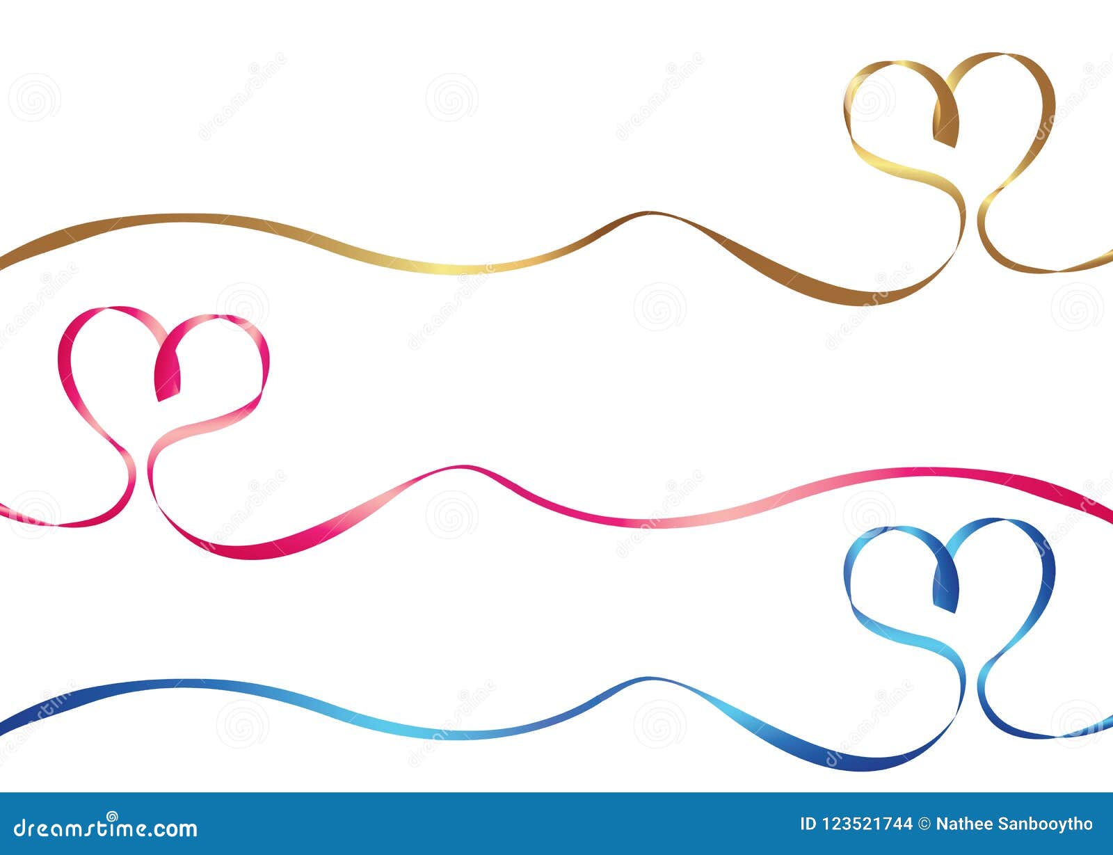 Vector Heart Ribbon on White Background Stock Vector - Illustration of ...
