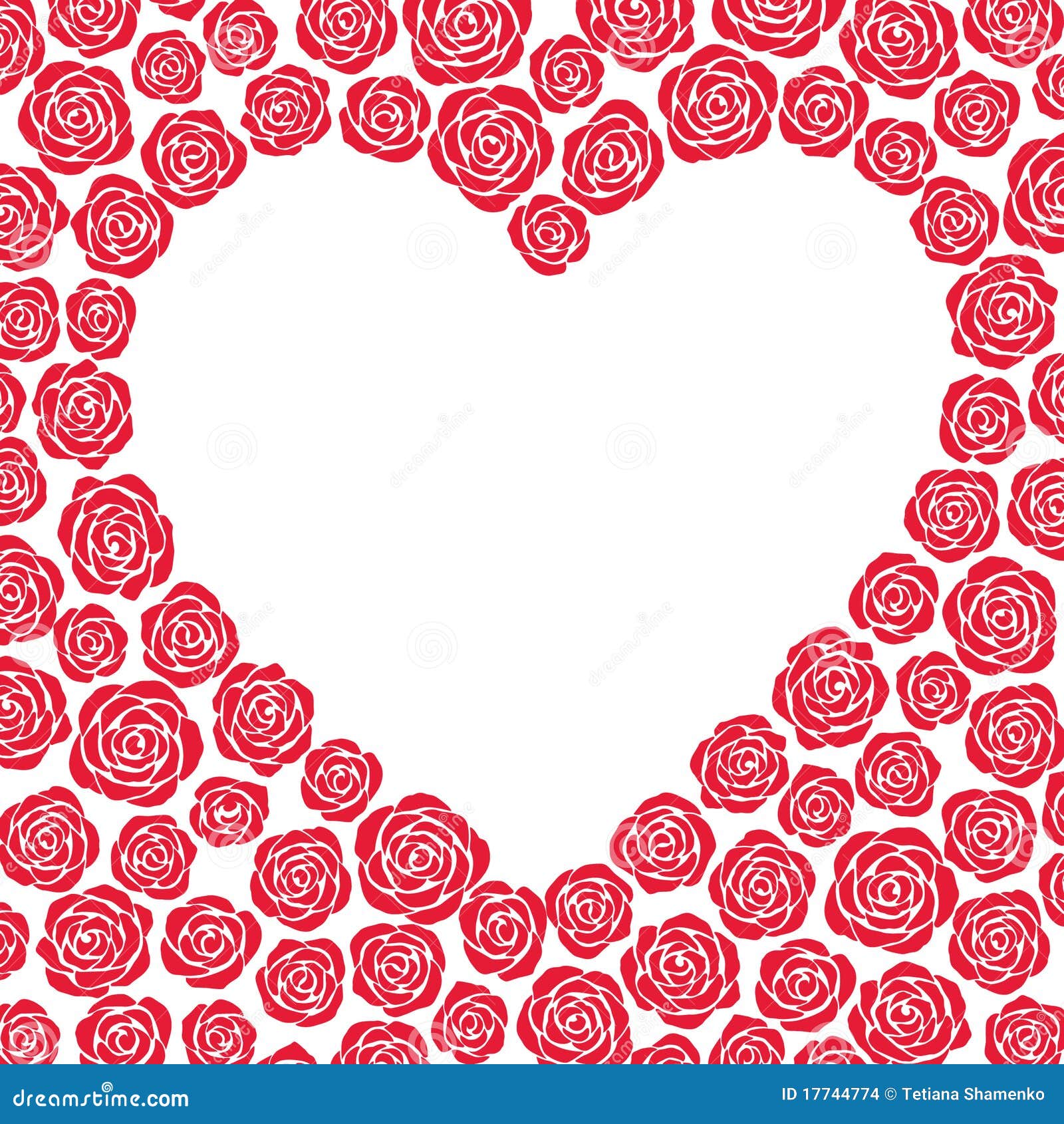 Vector heart of roses stock vector. Illustration of gift - 17744774