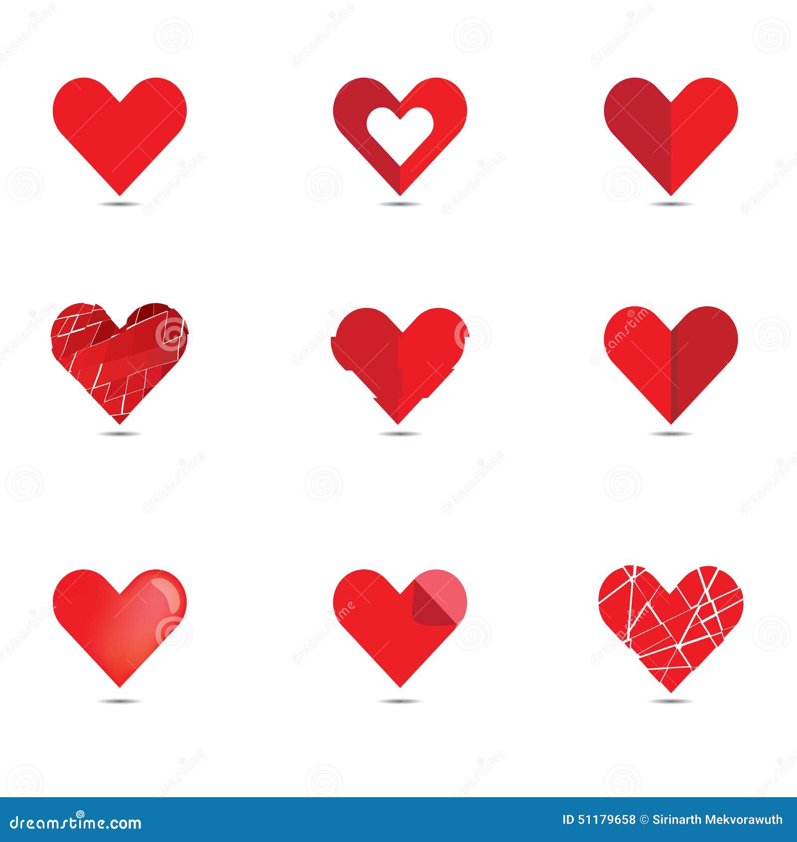 Vector heart set stock illustration. Illustration of holiday - 51179658