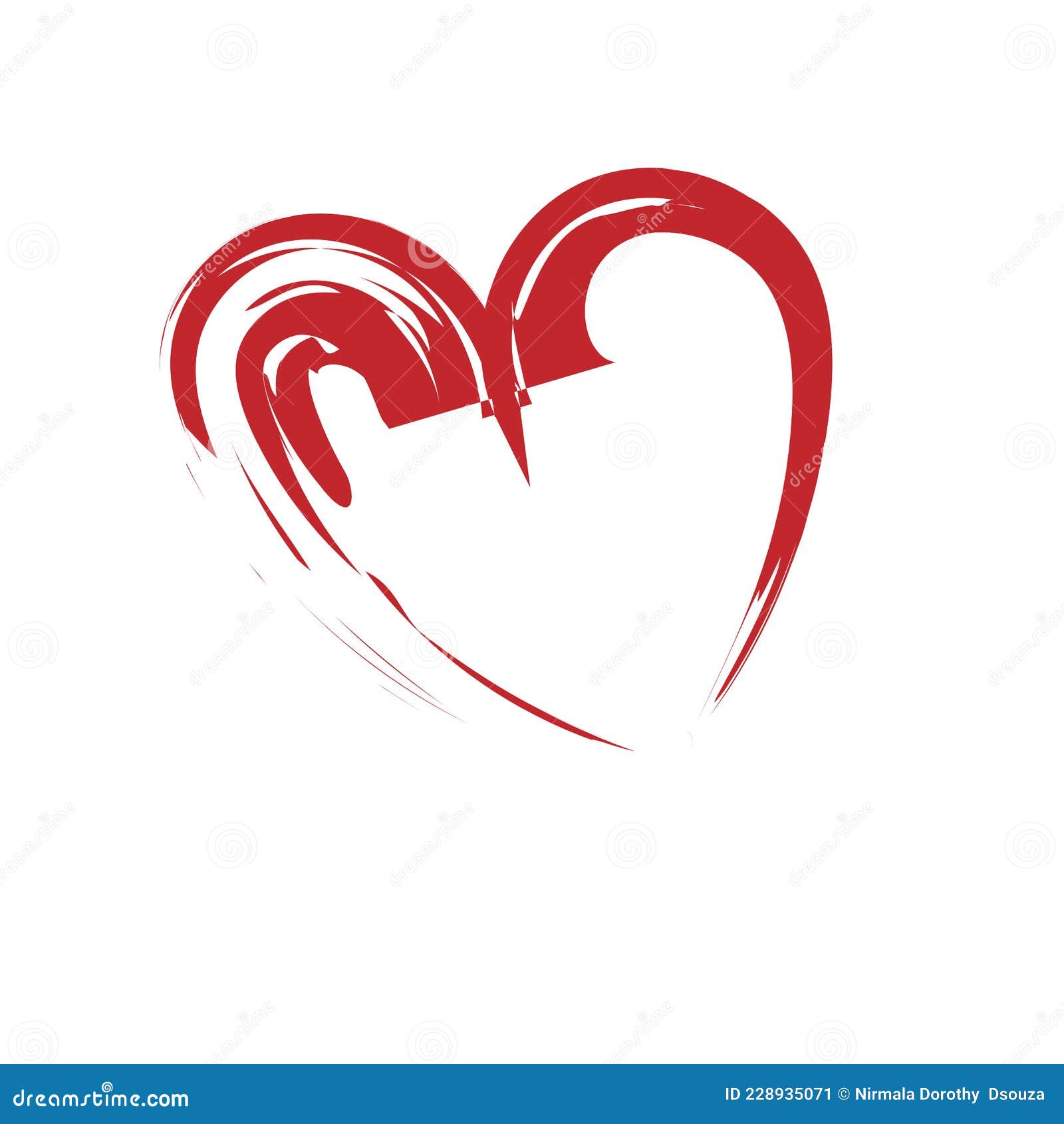 Vector Heart Shape Frame with Brush Painting Stock Vector ...