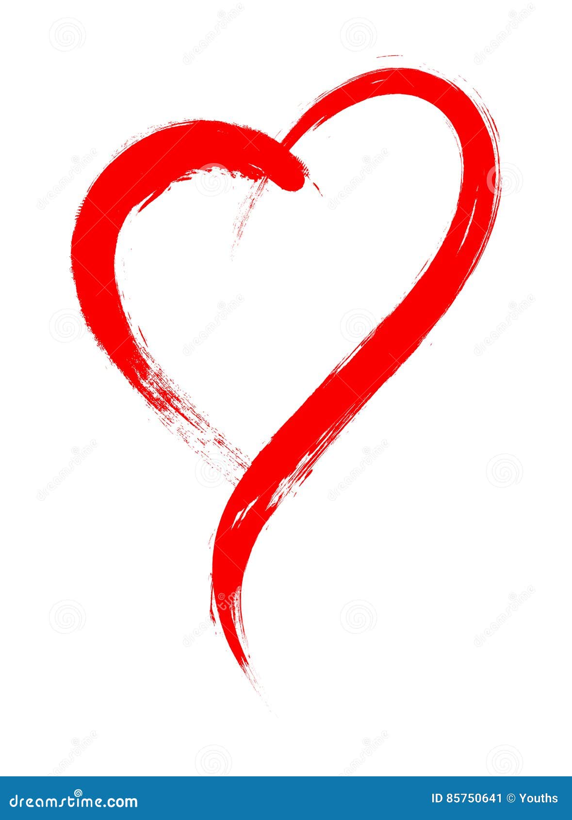 Vector Heart Shape Frame with Brush Painting Isolated Stock Vector ...