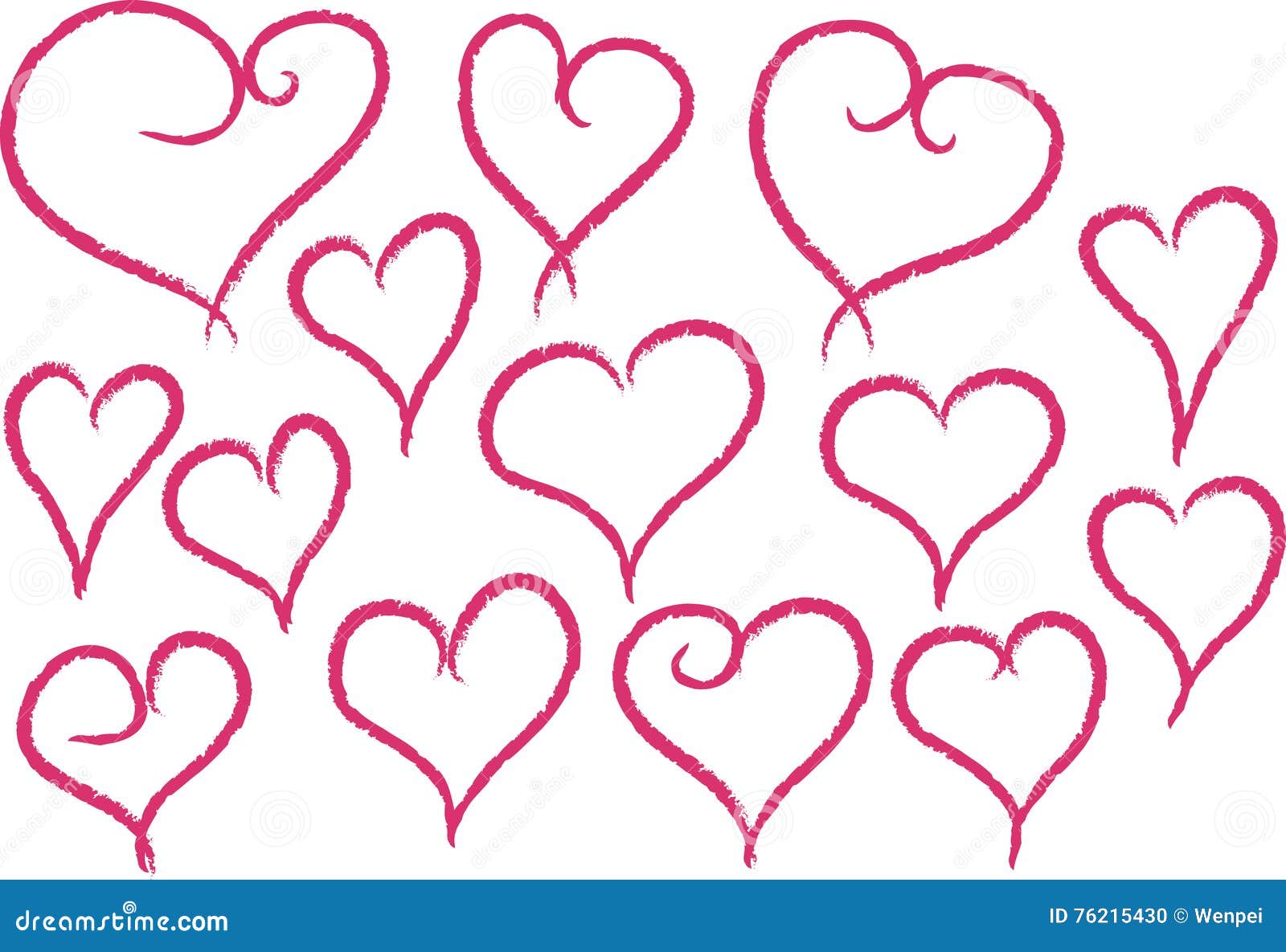 Vector heart shape set stock illustration. Illustration of shape - 76215430