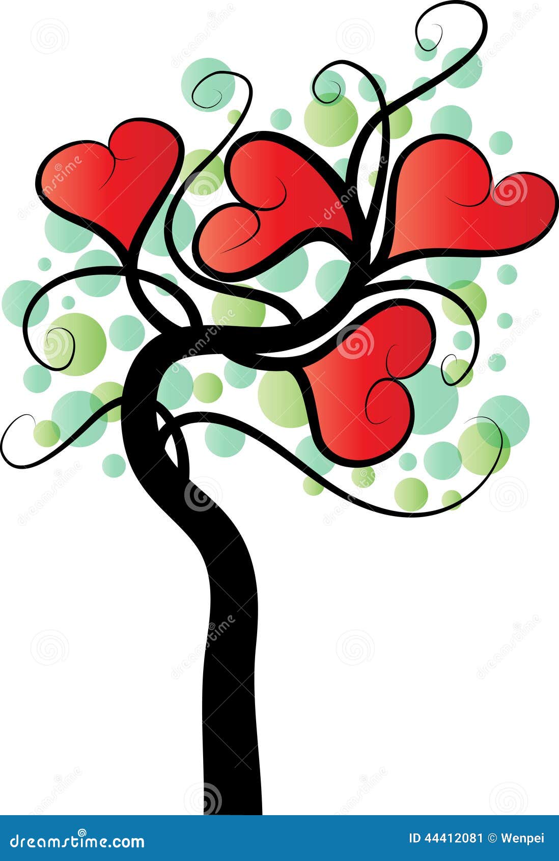 Vector heart shape tree stock illustration. Illustration of drawing ...