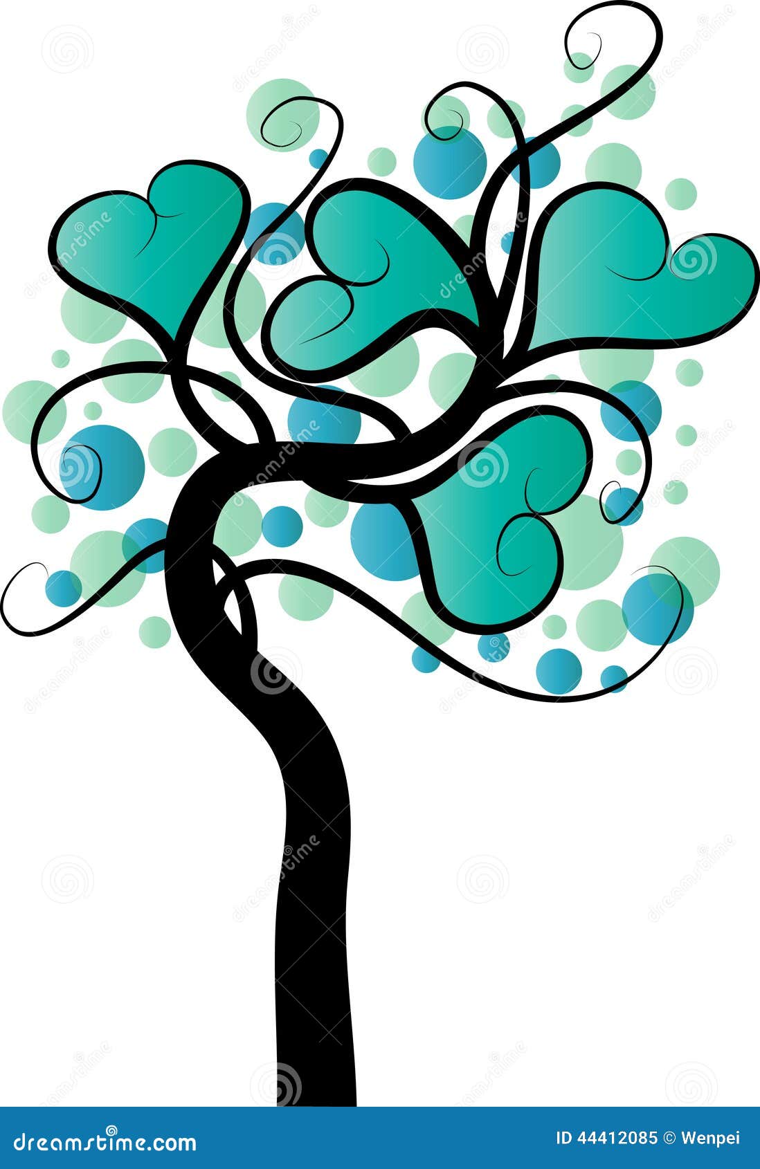 Vector heart shape tree stock illustration. Illustration of valentines ...