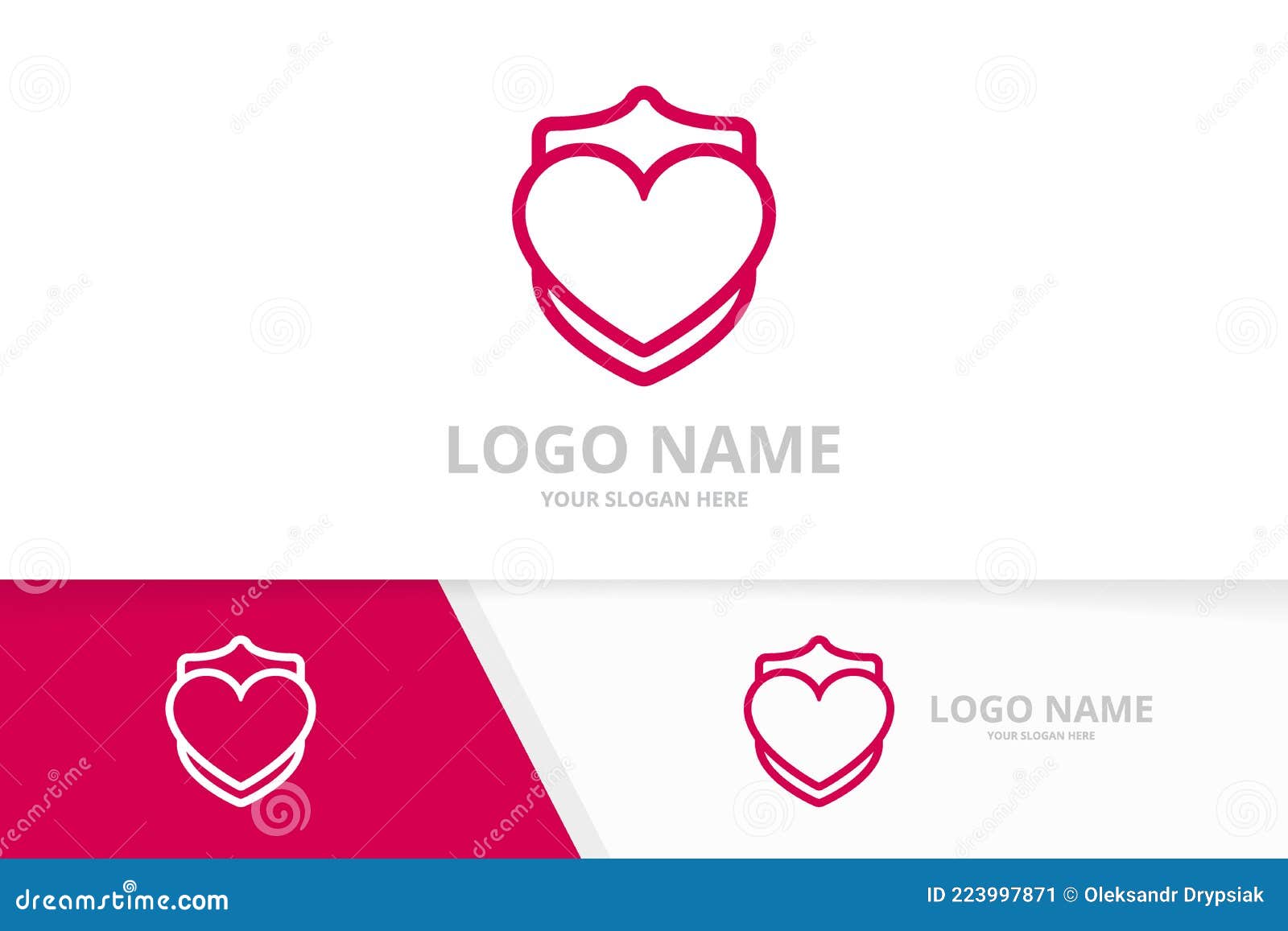 Vector Heart and Shield Logo Combination. Love and Guard Logotype ...