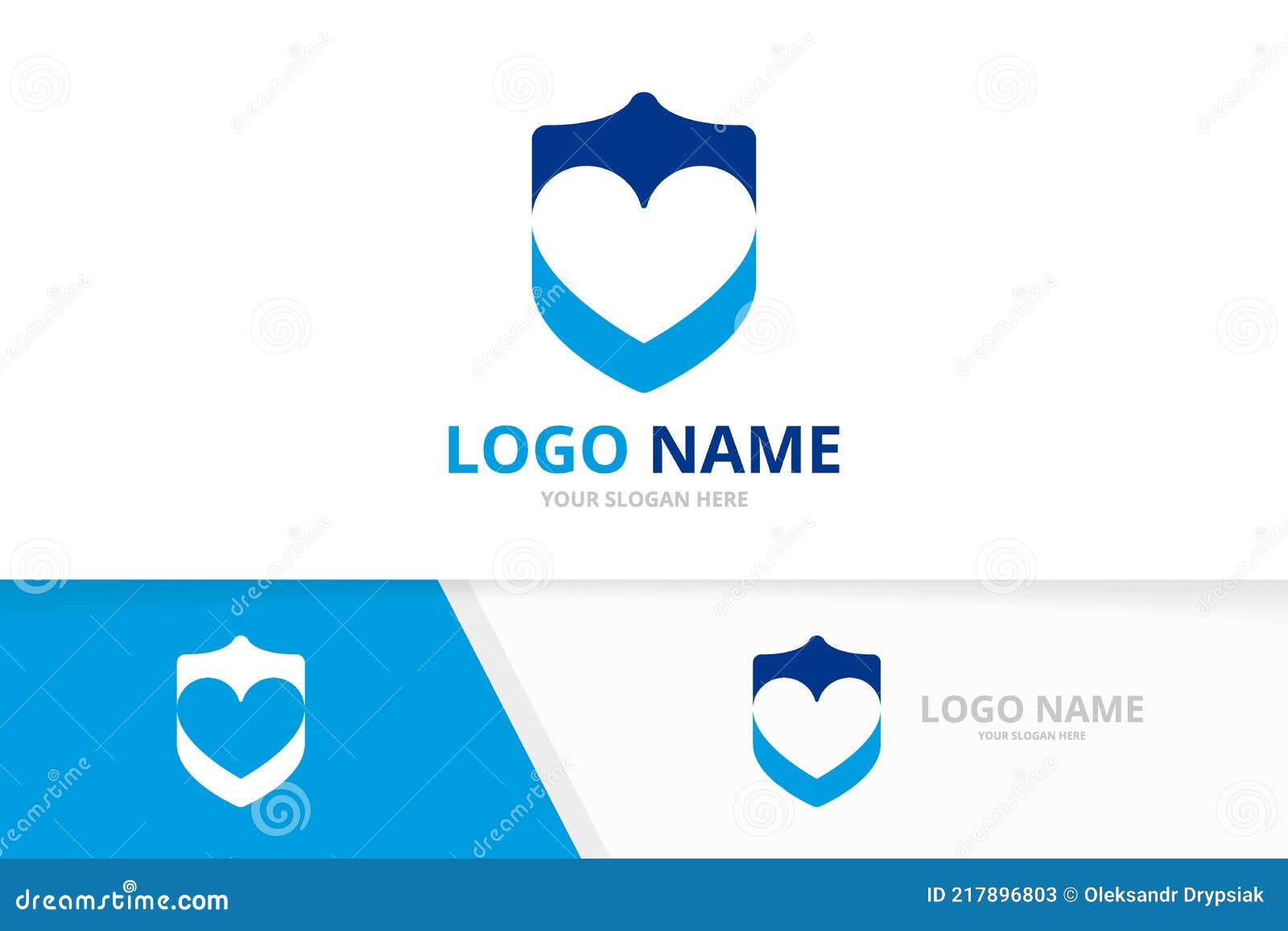 Vector Heart and Shield Logo Combination. Love Security Logotype Design ...