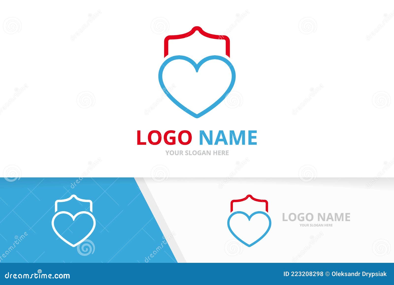 Vector Heart and Shield Logo Combination. Safe Love Logotype Design ...