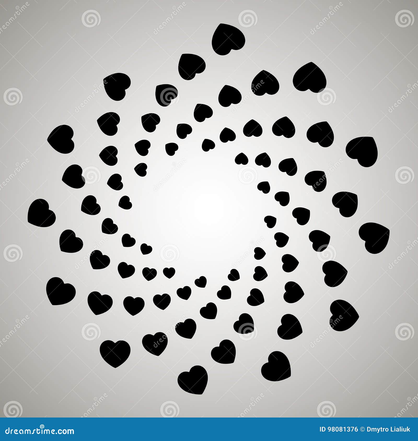 Vector Heart. Swirl, Vortex Background. Rotating Spiral Stock ...
