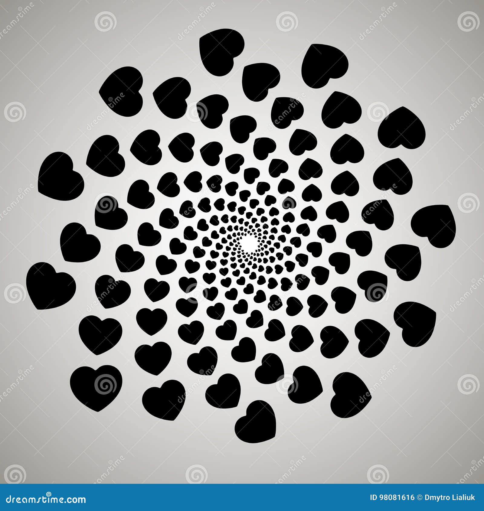 Vector Heart. Swirl, Vortex Background. Rotating Spiral Stock ...
