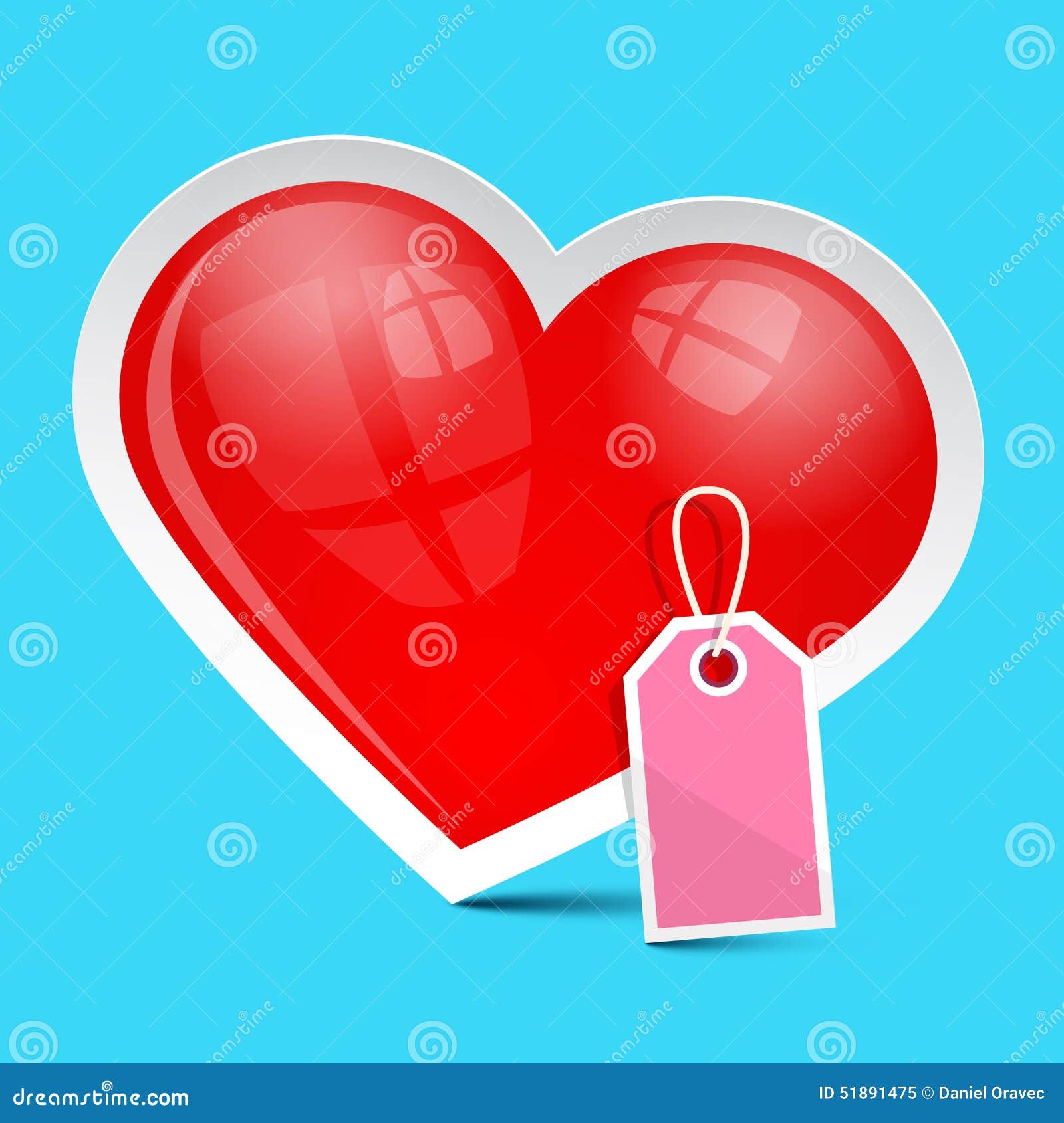 Vector Heart Symbol with Empty Label Stock Vector - Illustration of ...