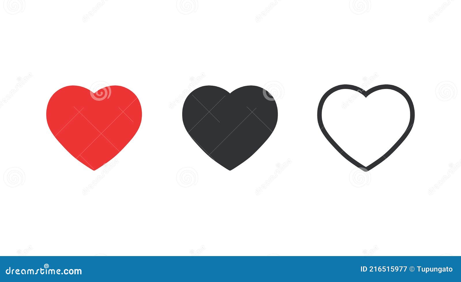 Vector heart symbol set stock vector. Illustration of isolated - 216515977