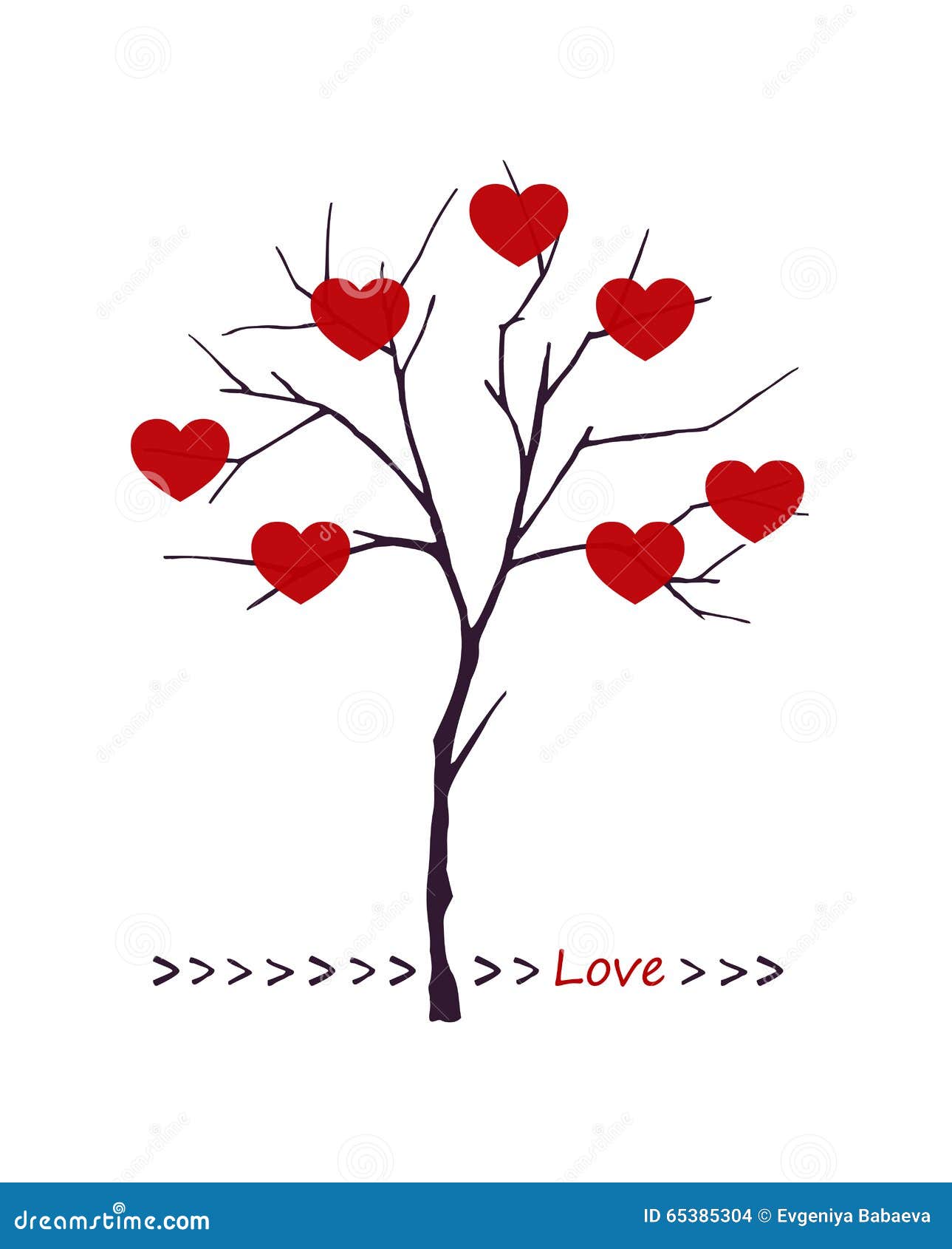 Vector heart tree. stock vector. Illustration of valentine - 65385304