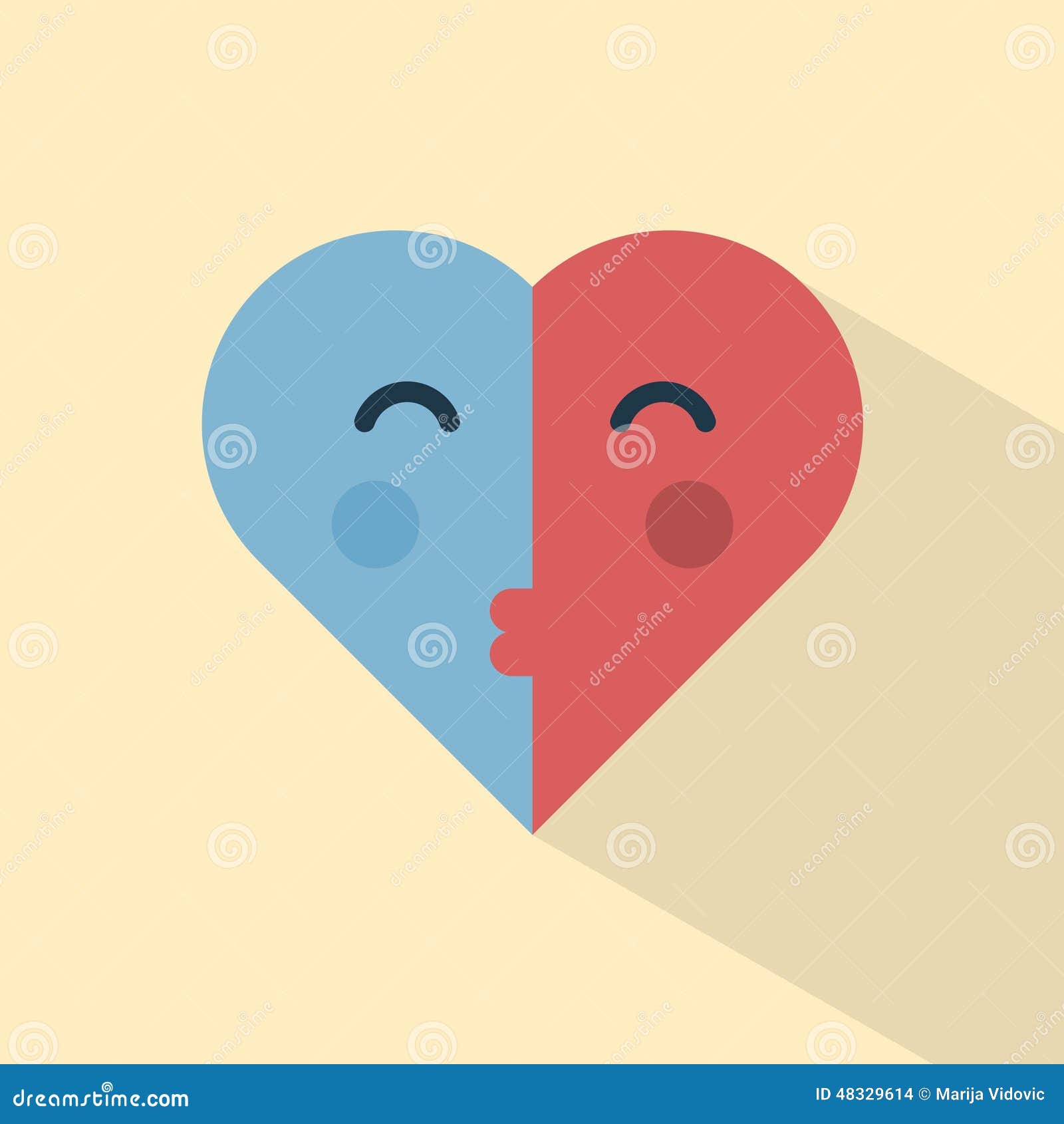 Vector hearts kiss stock vector. Illustration of 14th - 48329614