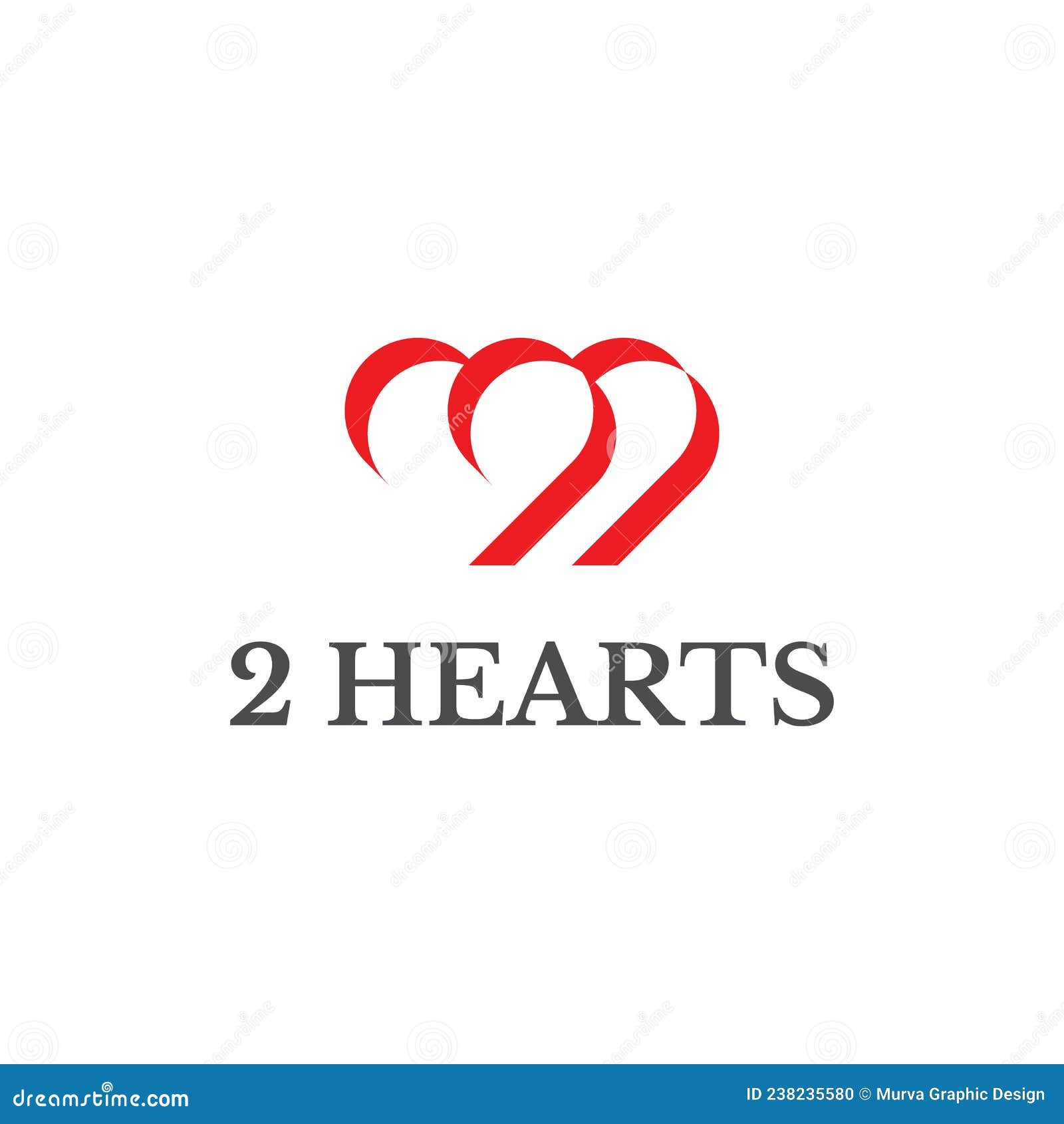 Two Hearts Vector Logo Template. Stock Vector - Illustration of lovely ...