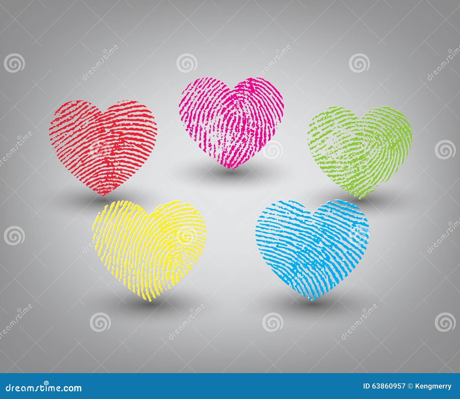 Vector hearts set stock vector. Illustration of fingerprint - 63860957