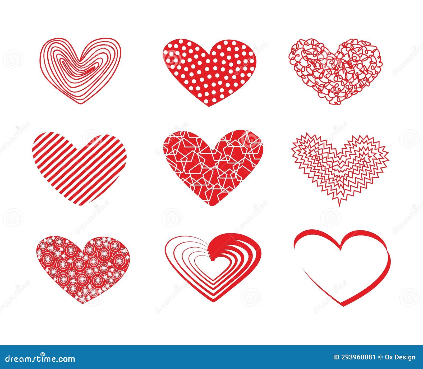 Vector Hearts Set. Different Style and Shape. Stock Vector ...