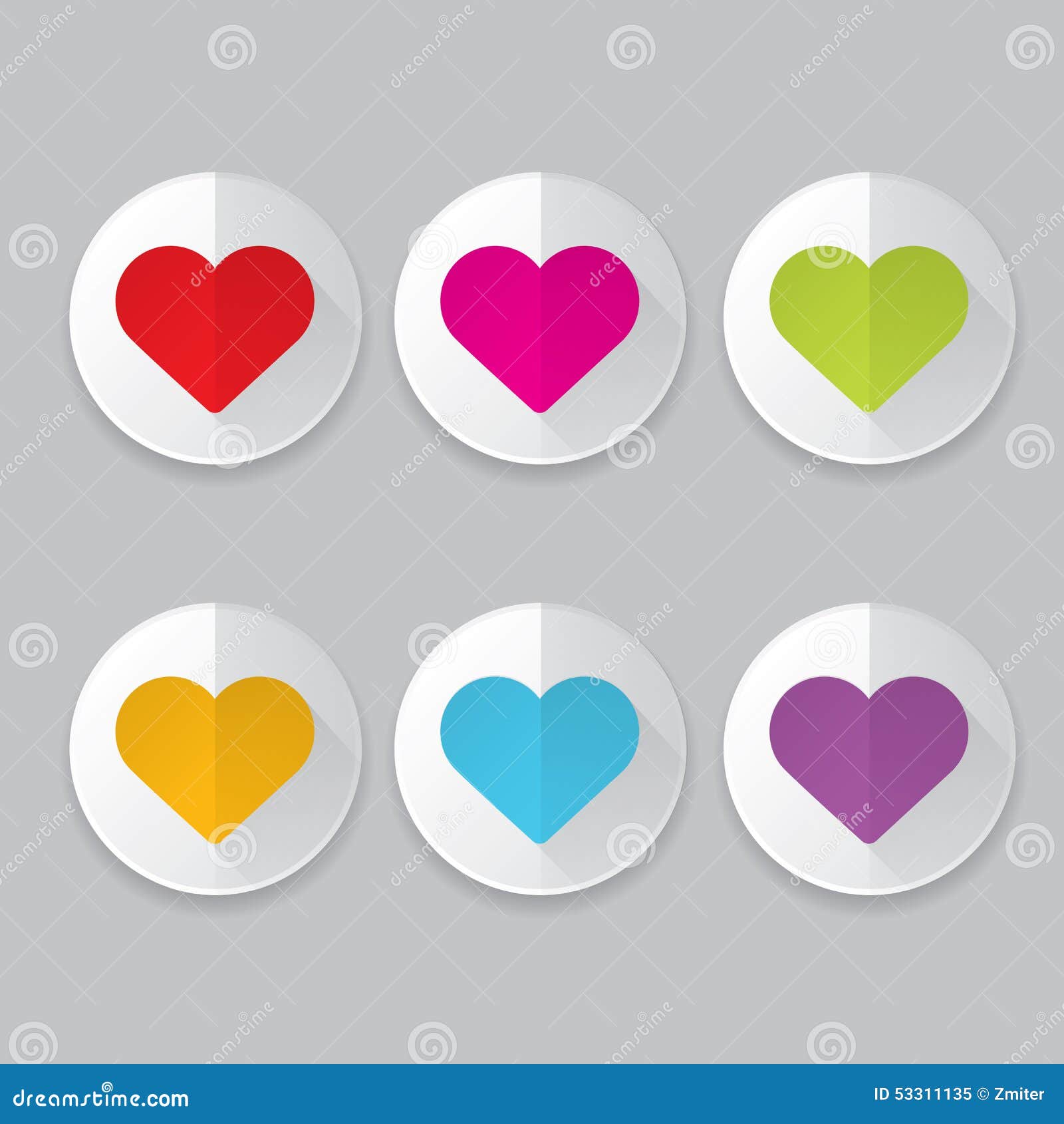 Vector Hearts Set. Heart Sign Collection Stock Vector - Illustration of ...