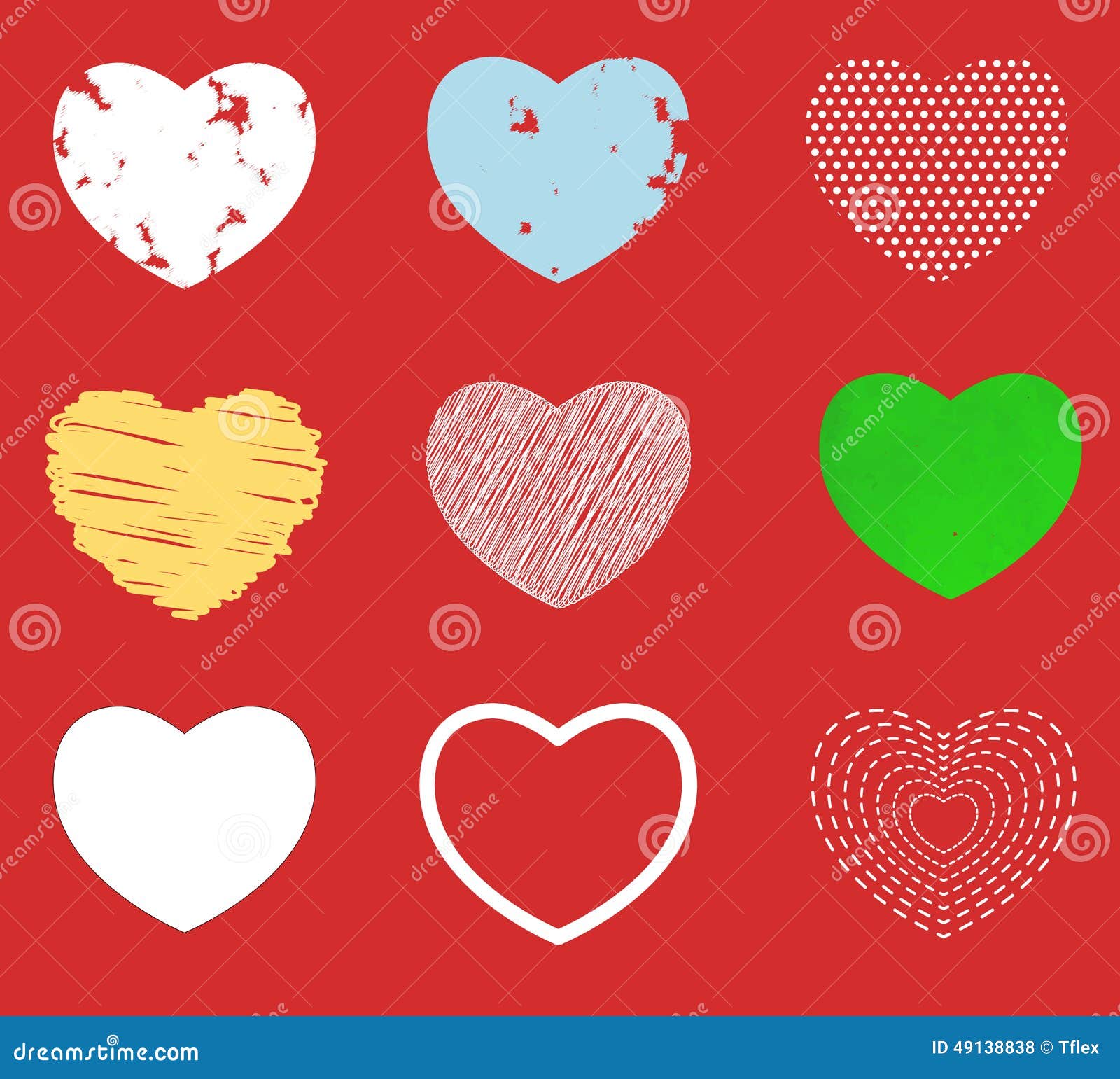 Vector hearts set. stock vector. Illustration of hand - 49138838