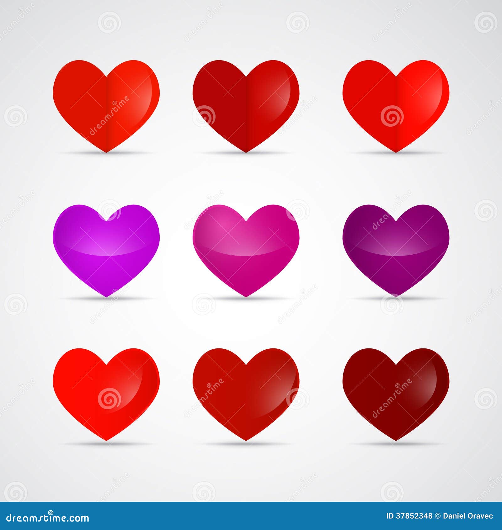 Vector Hearts Set stock vector. Illustration of heart - 37852348